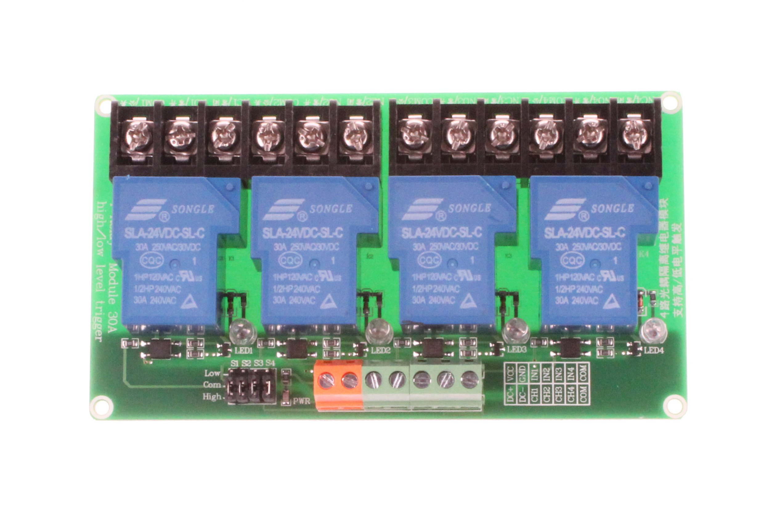Snapklik.com : NOYITO 30A 4 Channel Relay Module High Low Level Trigger