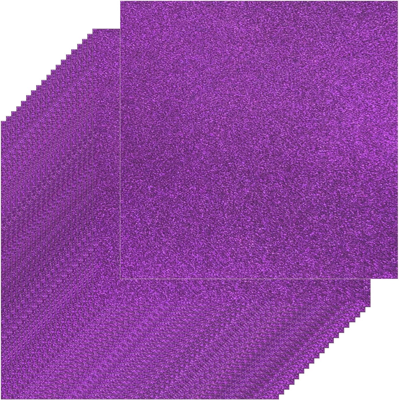 Amazon.com : Acrux7 100 Sheets 12 x 12 Inch Purple Glitter Cardstock ...