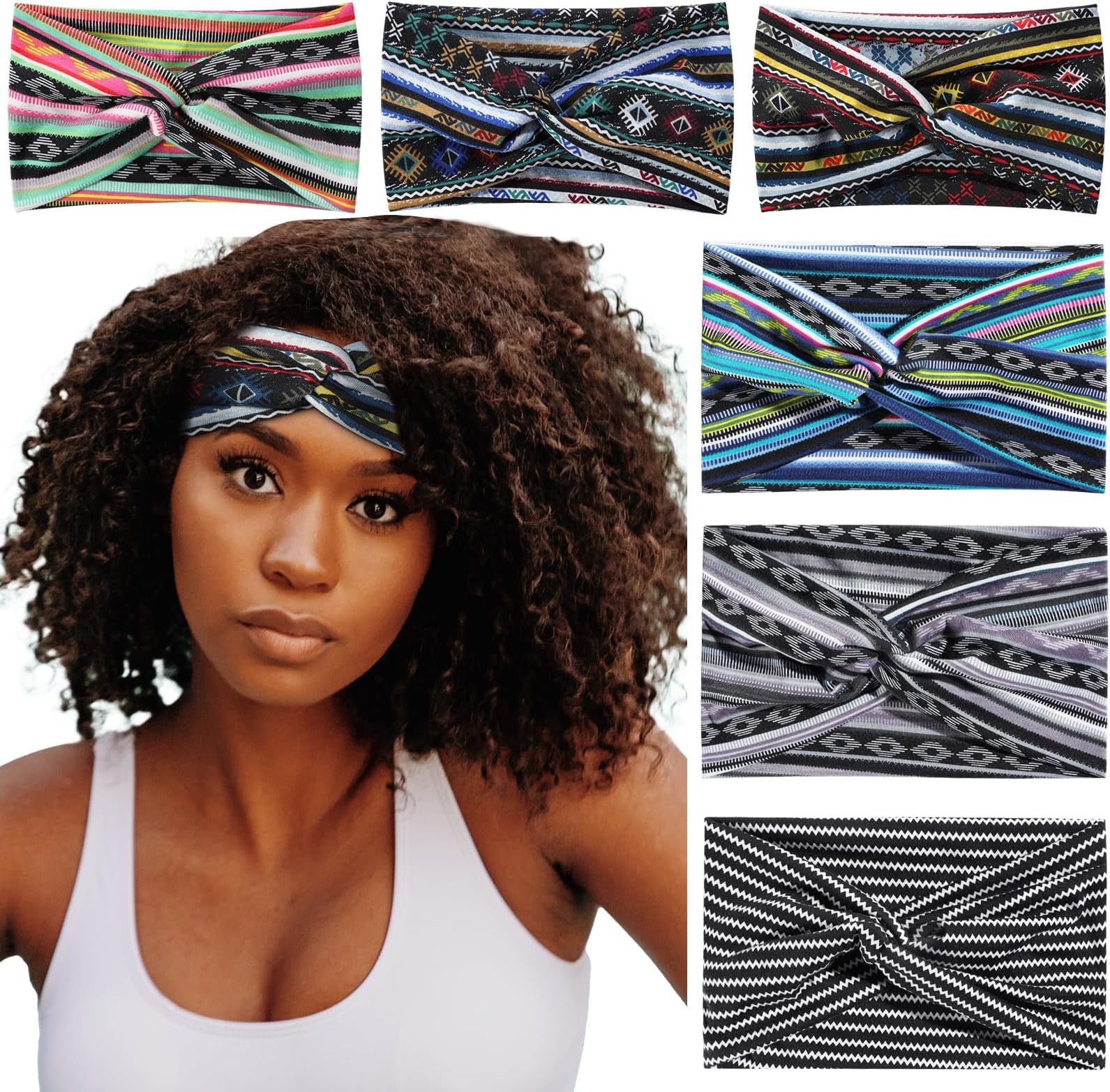 Amazon.com : YONUF Fashion Headbands For Women Wide Headband Yoga ...