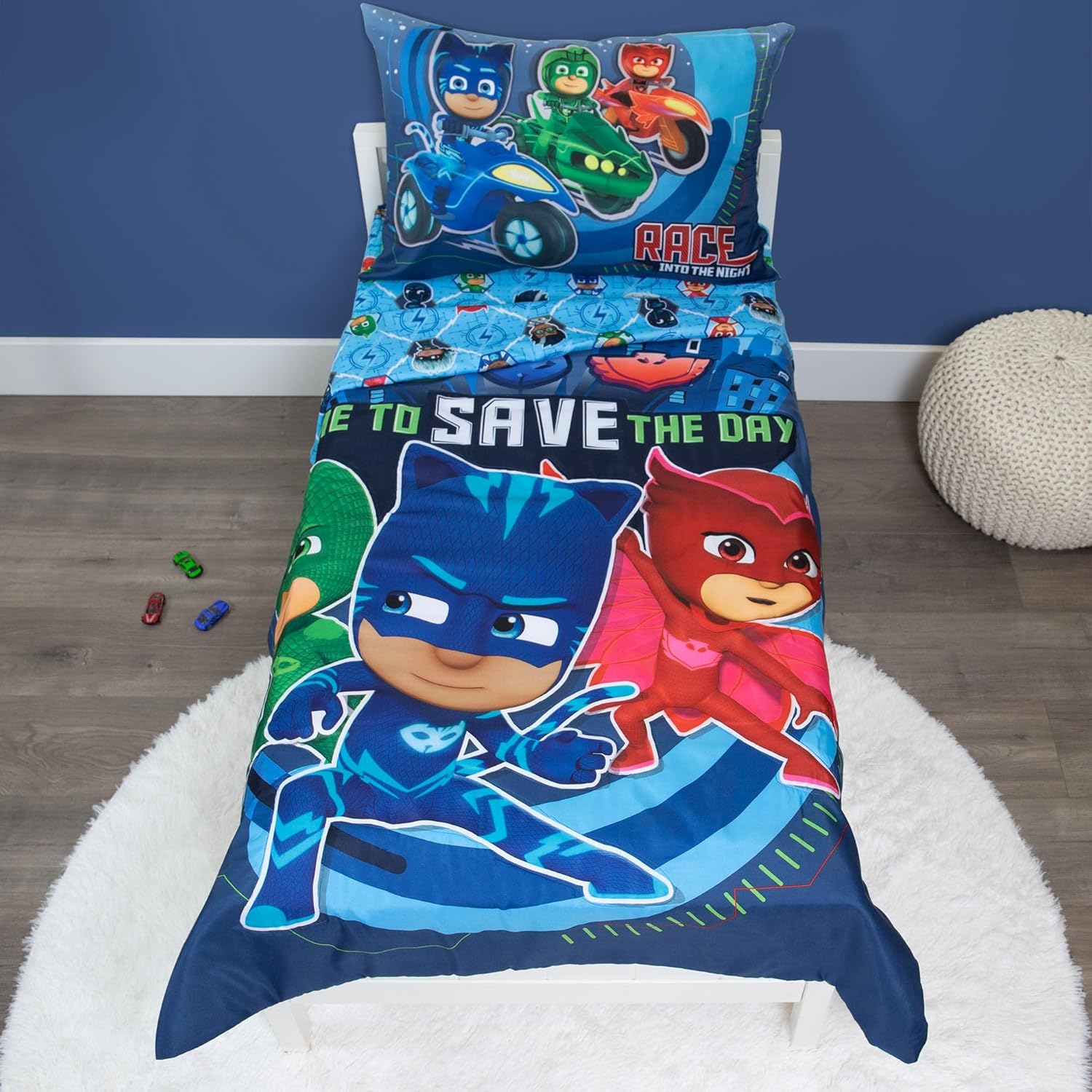 Amazon.com: PJ Masks Time to Save The Day 4 Piece Toddler Bedding Set ...