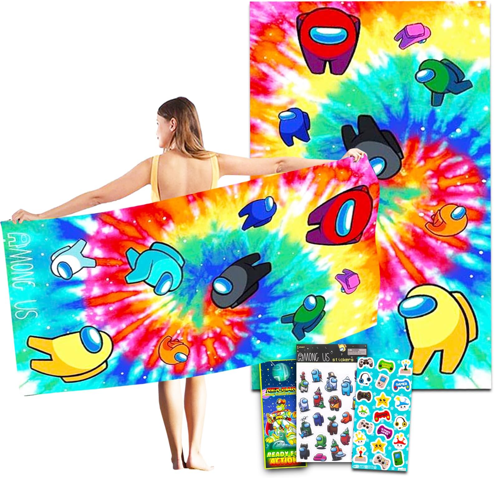 Amazon.com: Among Us Beach Towel Set - Bundle with Among Us Microfiber ...