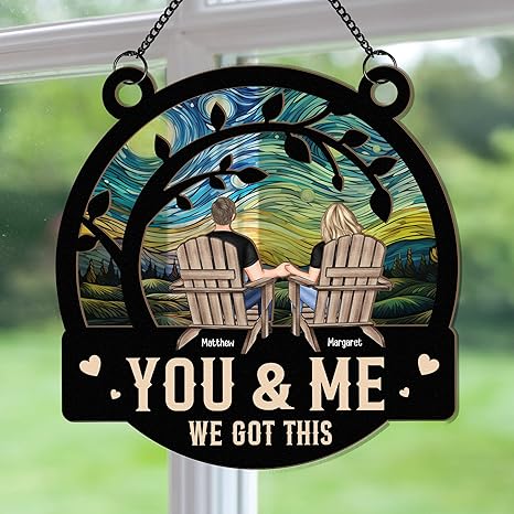 Amazon.com: Macorner Personalized Window Hanging Suncatcher You & Me We ...