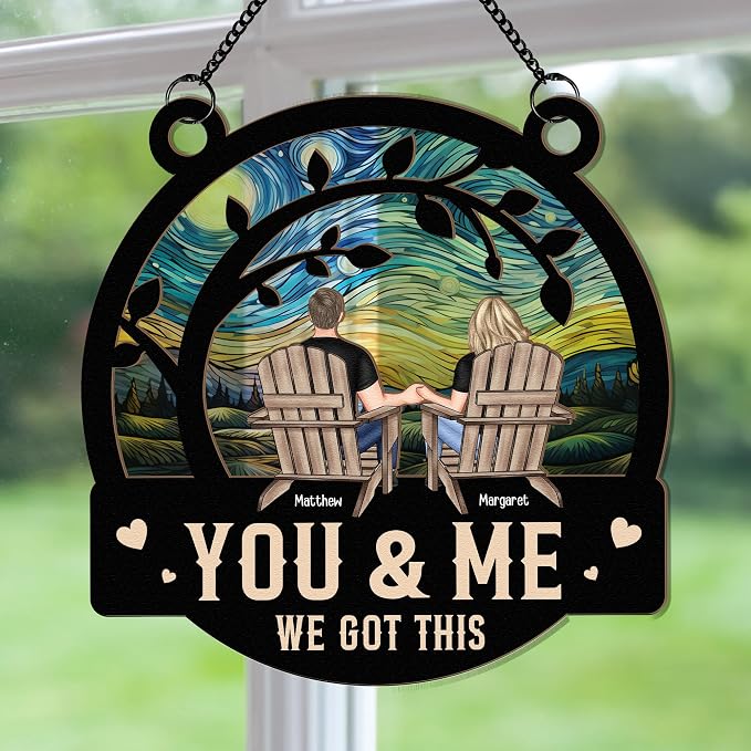 Amazon.com: Macorner Personalized Window Hanging Suncatcher - You & Me ...