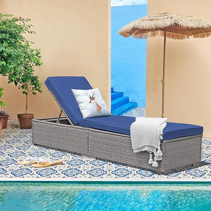 Amazon.com : Patiorama Outdoor Patio Chaise Lounge Chair, Elegant ...