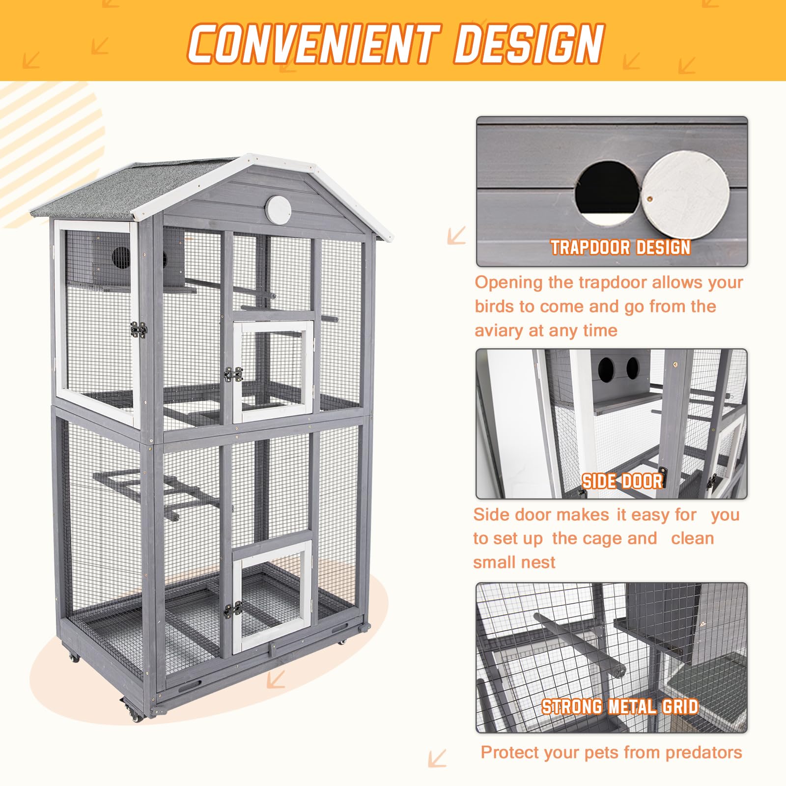 Snapklik.com : Ketive 65in Outdoor Bird Aviary