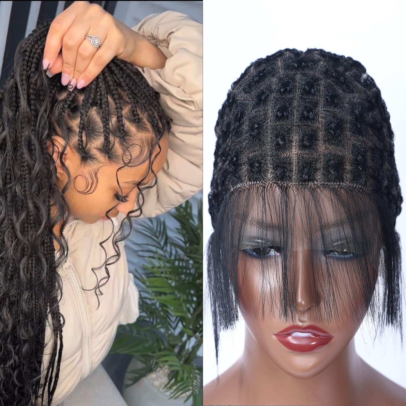 Amazon.com : Cetiq Braided Wig Caps With Baby Hair Double Full Lace ...