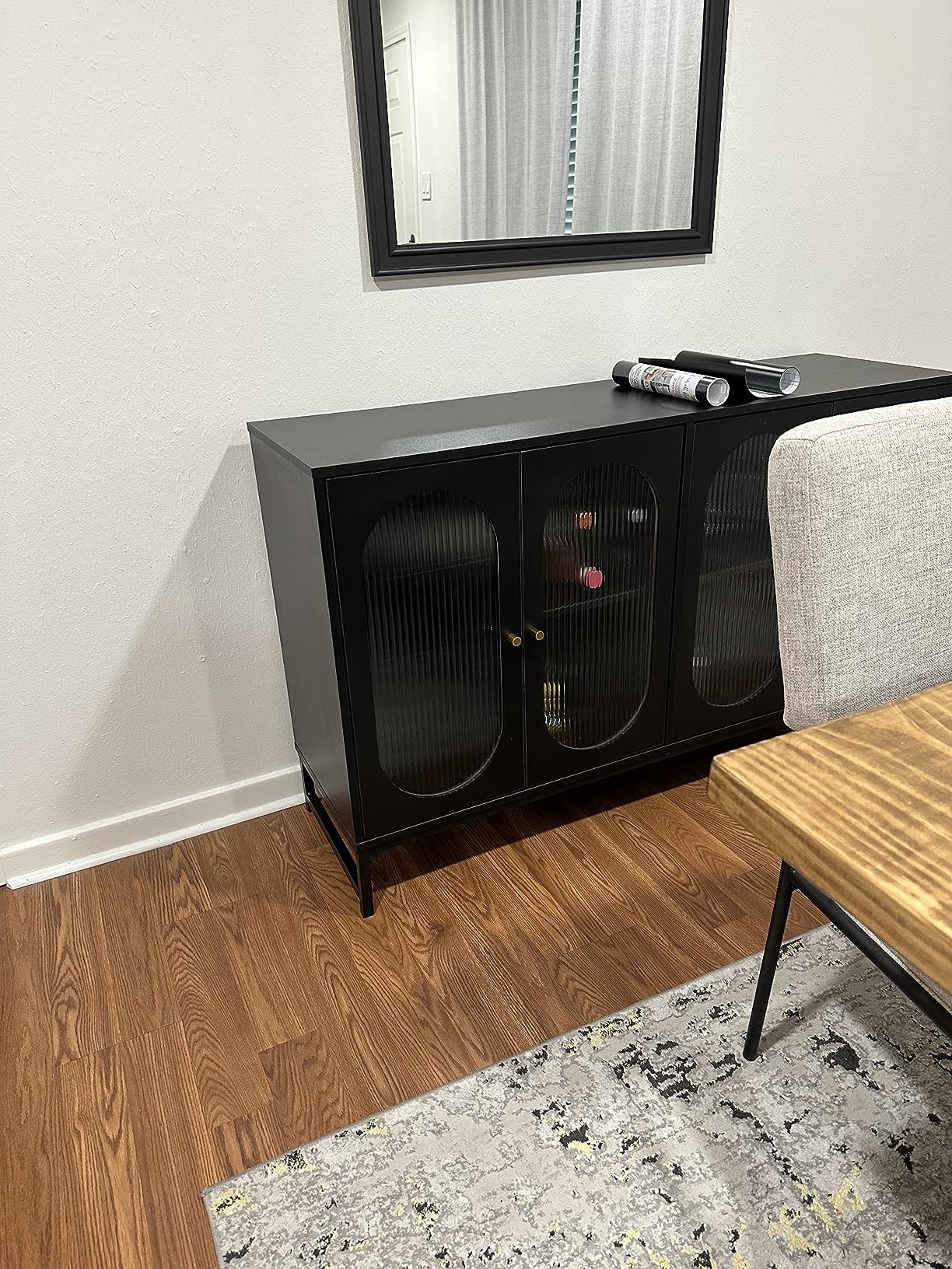 $43/mo - Finance FOKWE Modern Accent Sideboard Cabinet with Glass Doors ...