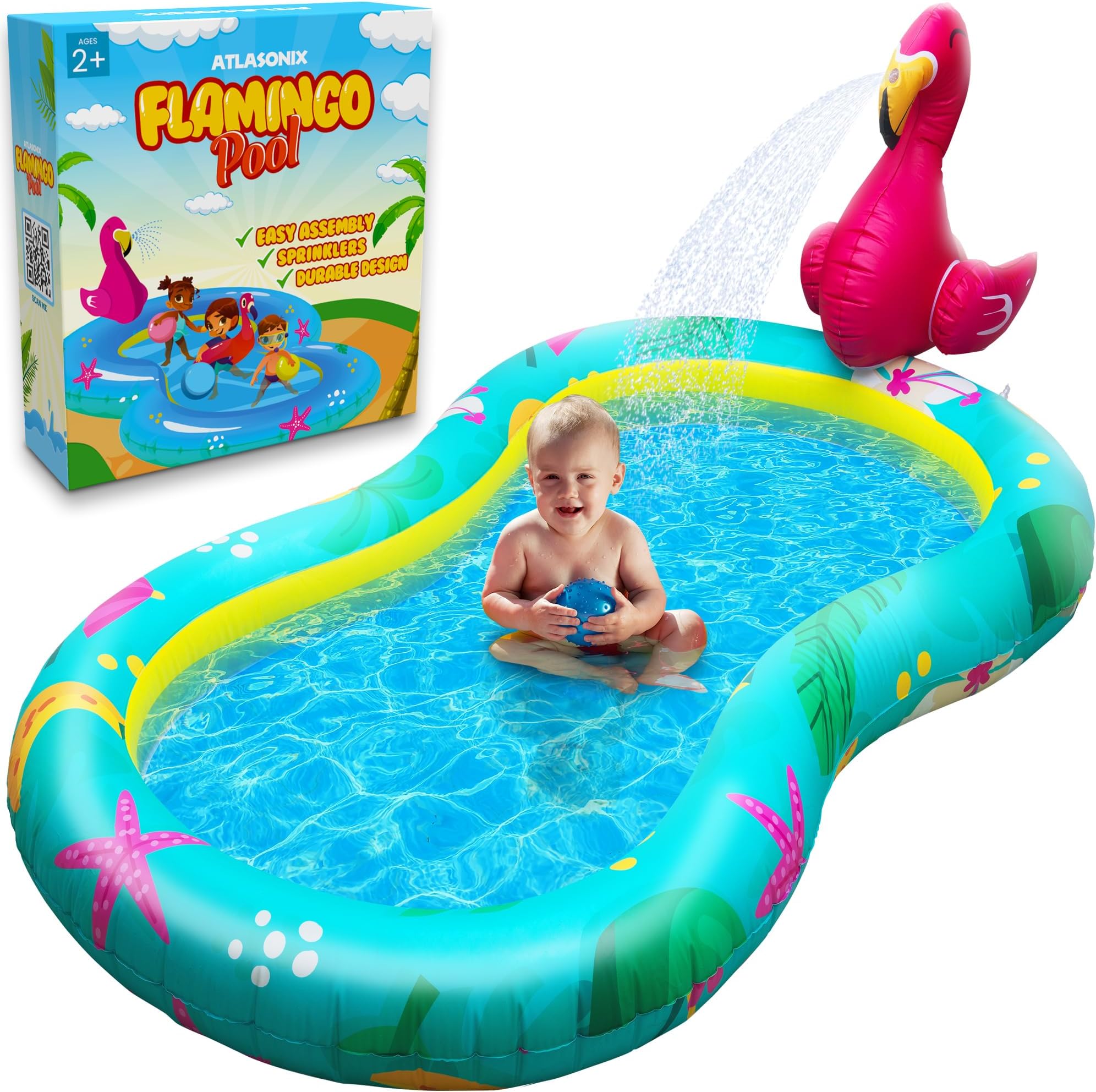 Amazon.com: Kiddie Pool for Toddlers, Splash Pad for Kids Ages 4-8, 68 ...