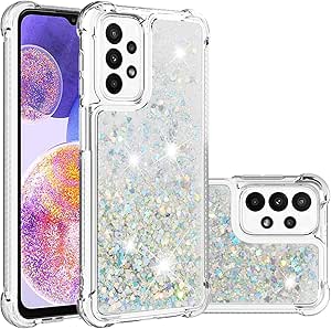 Amazon.com: QIVSTAR Compatible with Galaxy A23 Case, Glitter Case Bling Sparkle Liquid for Women ...