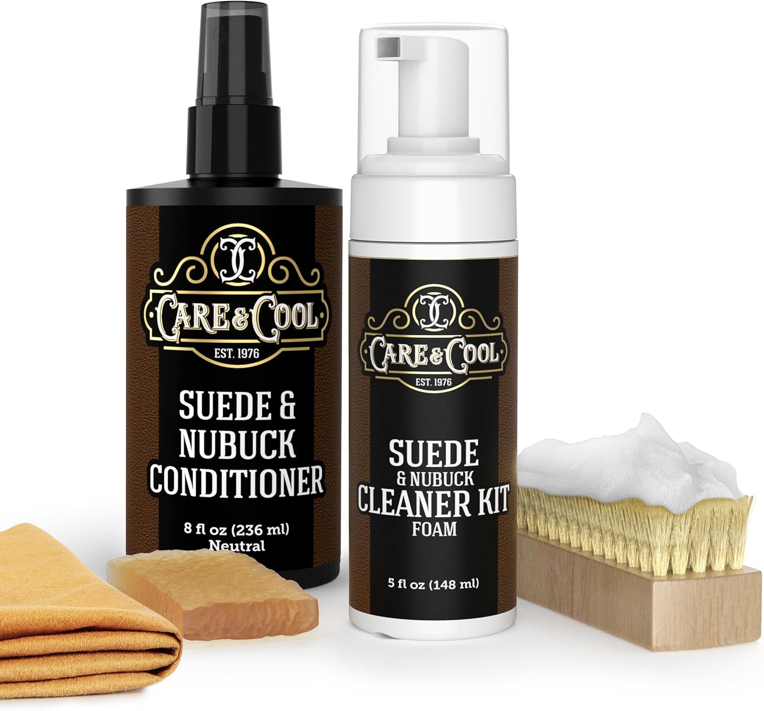 Amazon.com: Care & Cool Suede and Nubuck Ultimate KIT - FOAM Cleaner ...