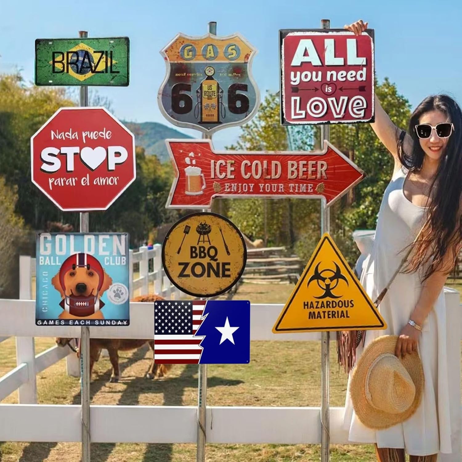 Ripped Style American And Bonnie Blue Flag Tin Signs Vintage Metal Sign ...