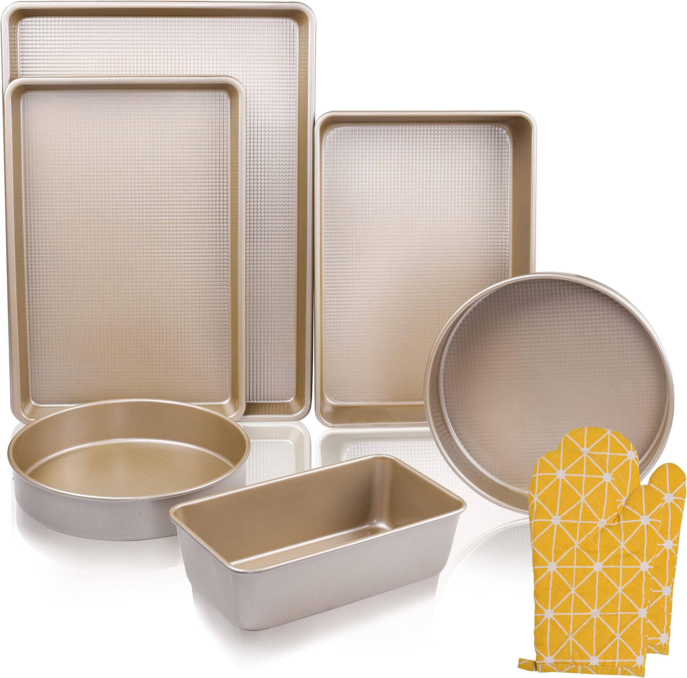 Amazon.com: Baking Pans Nonstick Set, 6-Piece Nonstick Bakeware Set ...