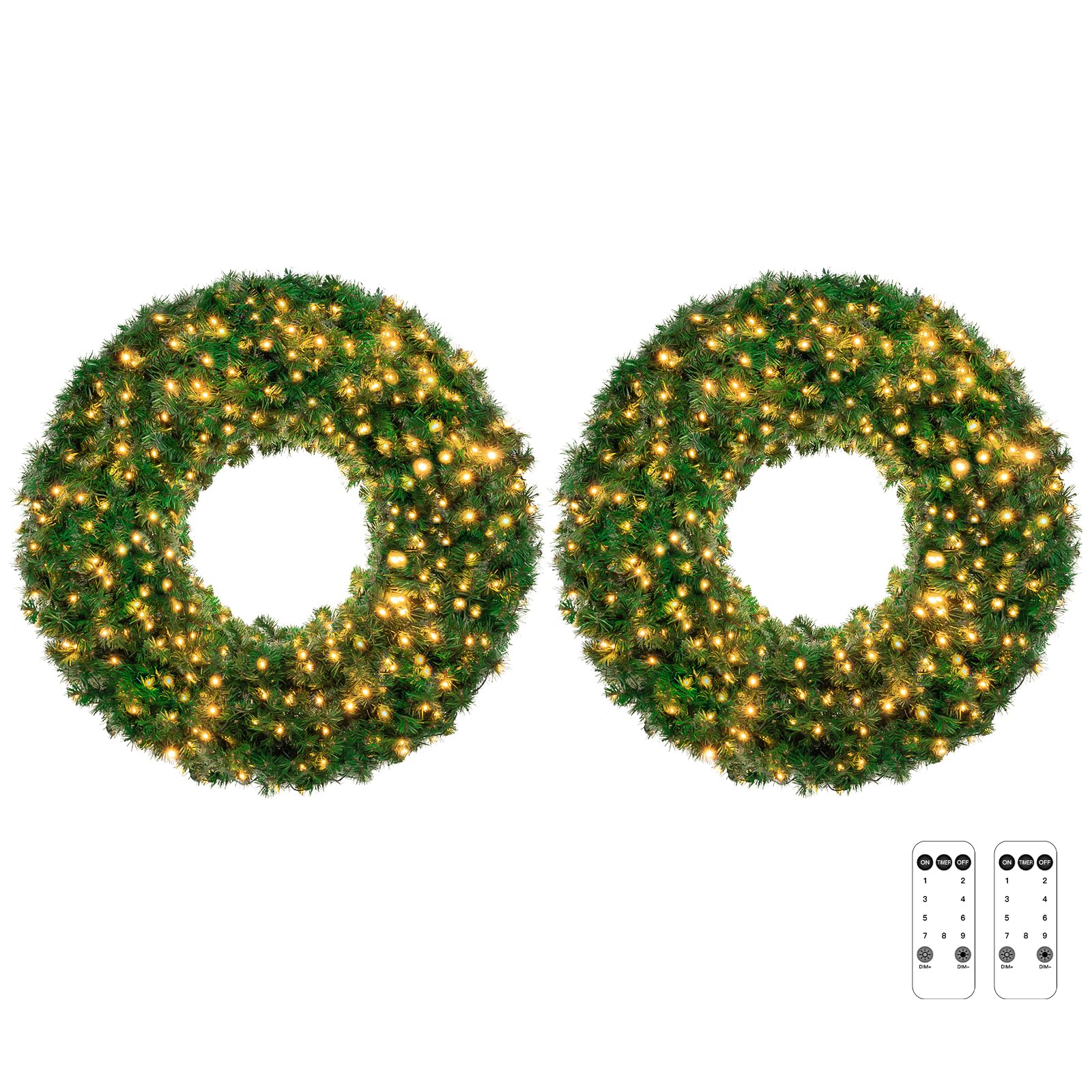 Amazon.com: Set of 2 Large Outdoor Christmas Wreath, DECSPAS 5FT 60 ...