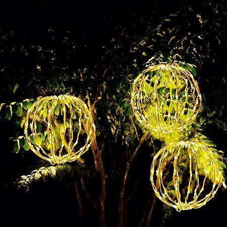 Amazon.com: LED Light Ball Indoor-Outdoor Christmas Hanging Tree Globe ...