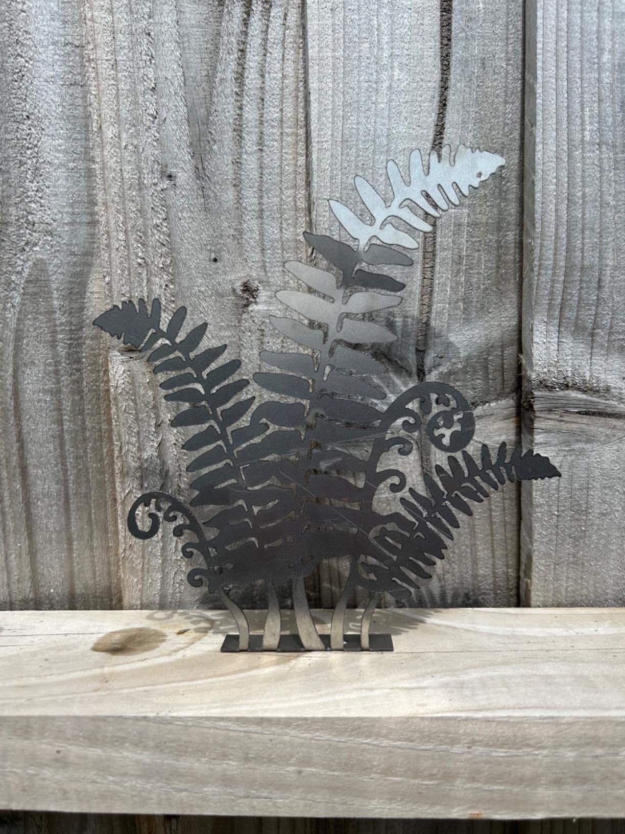 Rustic Metal Fern Leaf Sculpture, Rusty Art Flower Garden Landscape ...