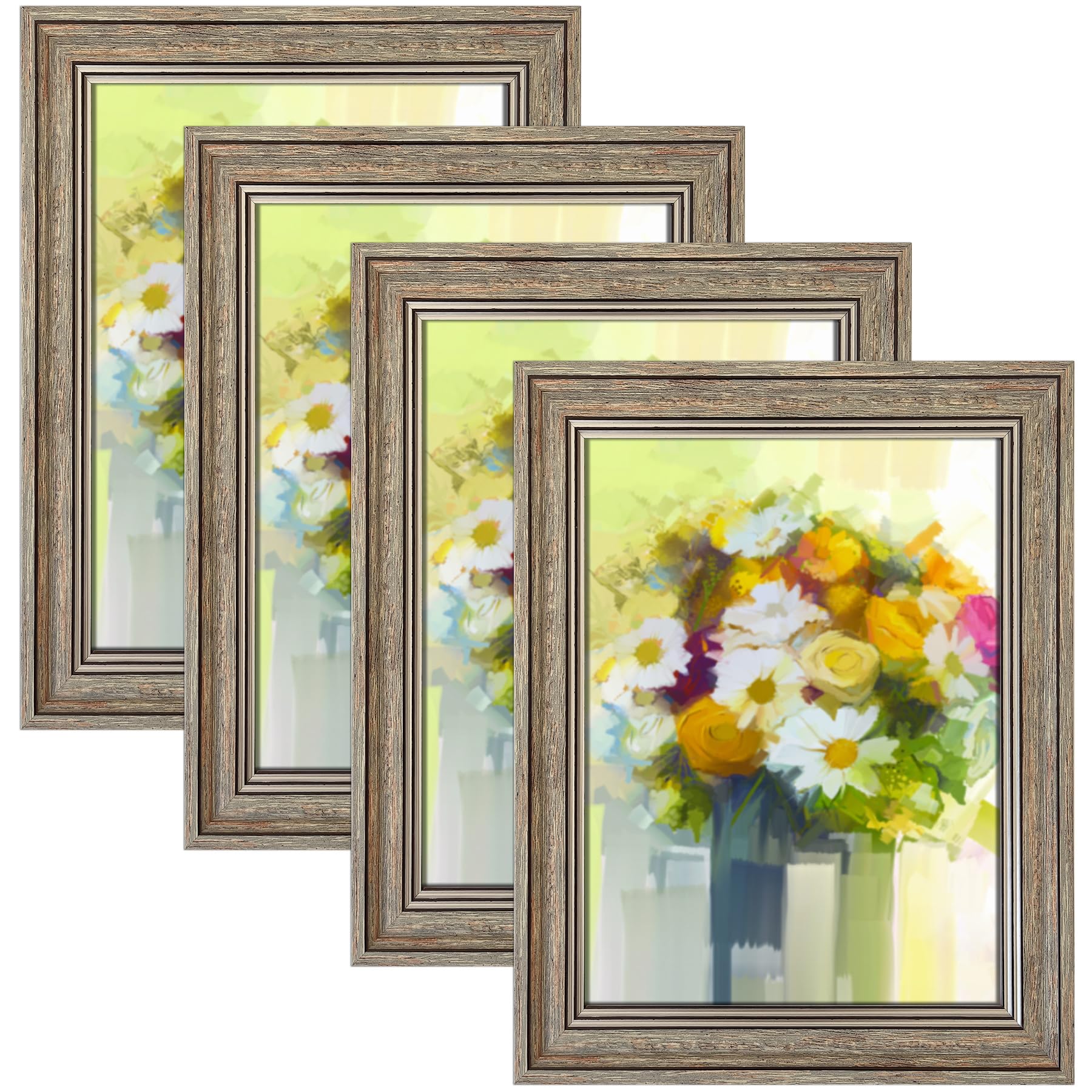 Amazon.com: LUCKYLIFE 8x10 Picture Frame Set of 4, Rustic Brown Picture ...