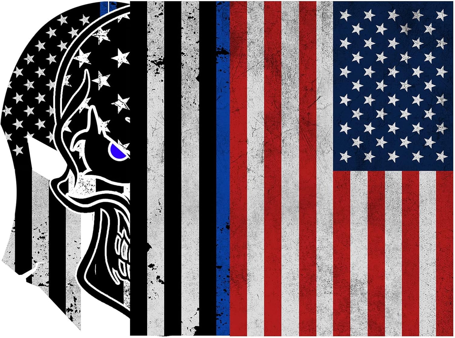 Amazon.com - SENSEVEN 4 Pcs Back The Blue American Flag Stickers, Thin ...