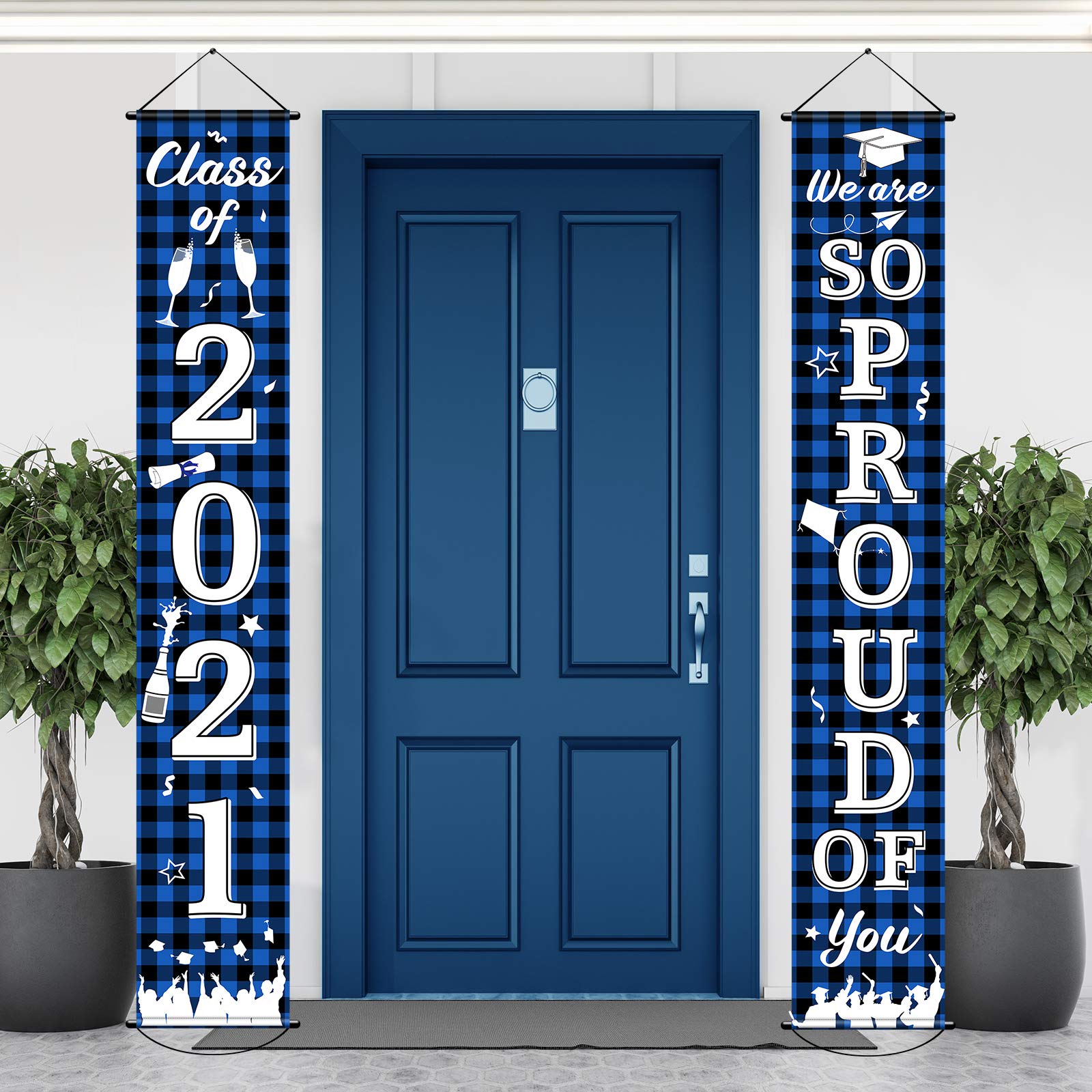 Buy Sumind 2 Pieces Graduation Porch Sign Backdrop Door Graduation Sign ...