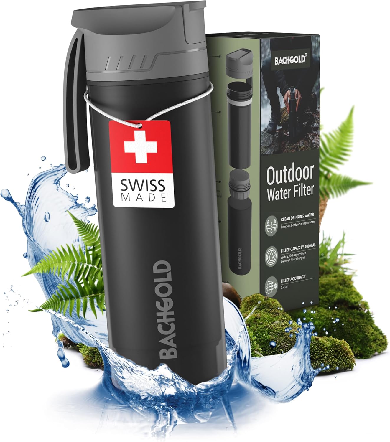 Amazon.com : Bachgold Water Bottle with Filter - Water Filtration ...