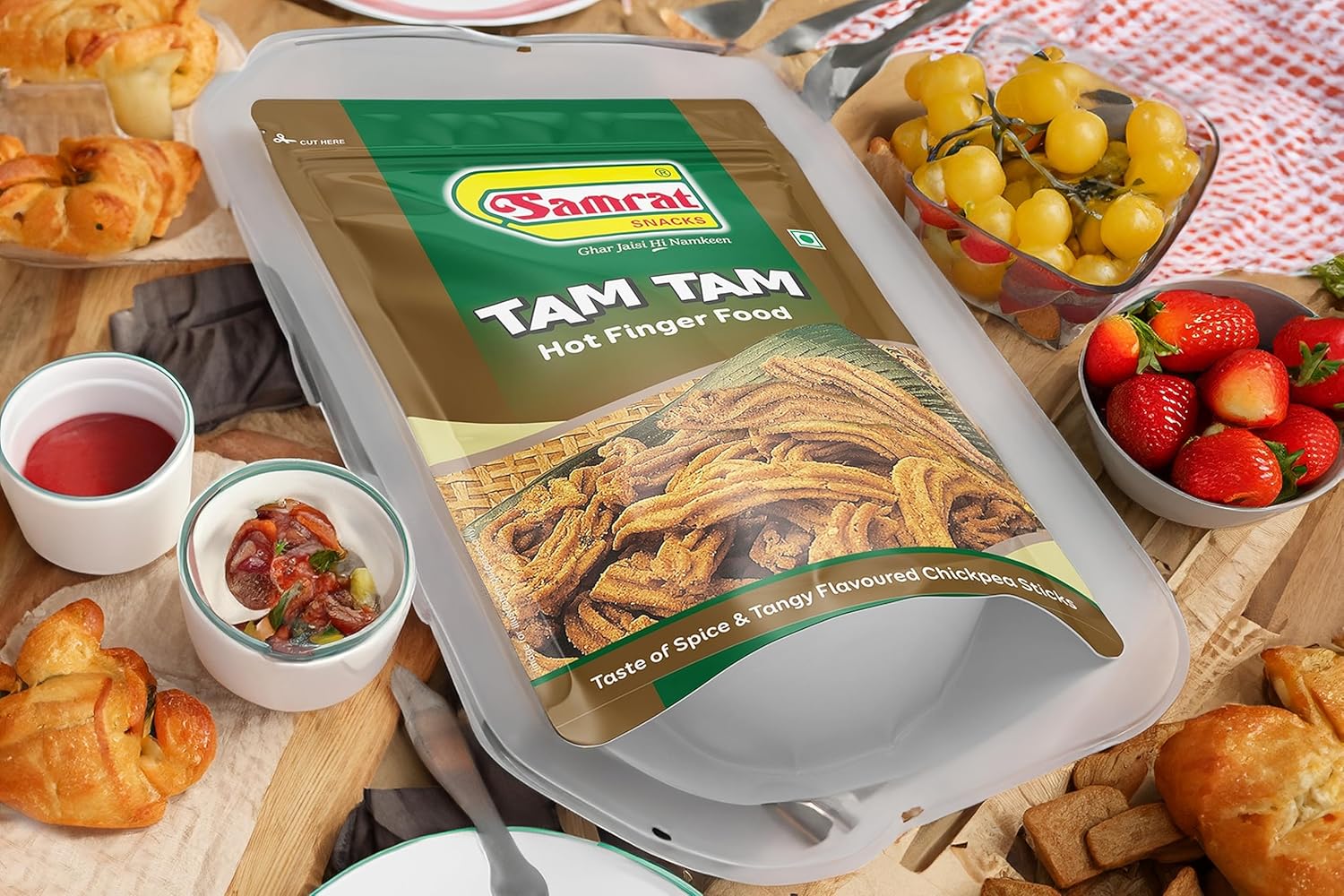 Samrat TAM TAM Spicy, Sweet & Sour Taste Namkeen|Ghar Jaisi Hi Namkeen|Healthy Snacks|Every Day ...