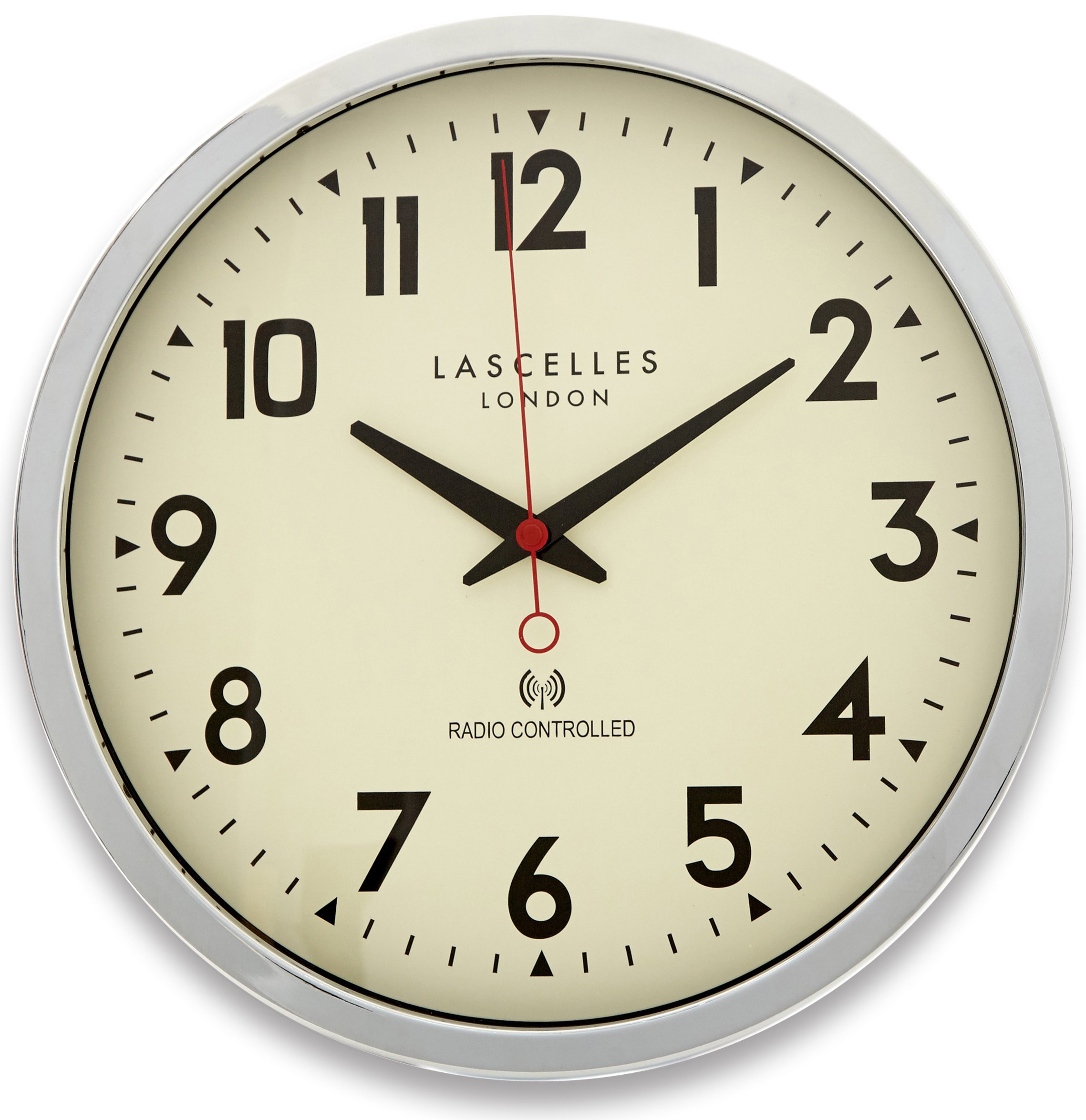 Roger Lascelles Chrome Radio Controlled Wall Clock : Amazon.co.uk: Home ...
