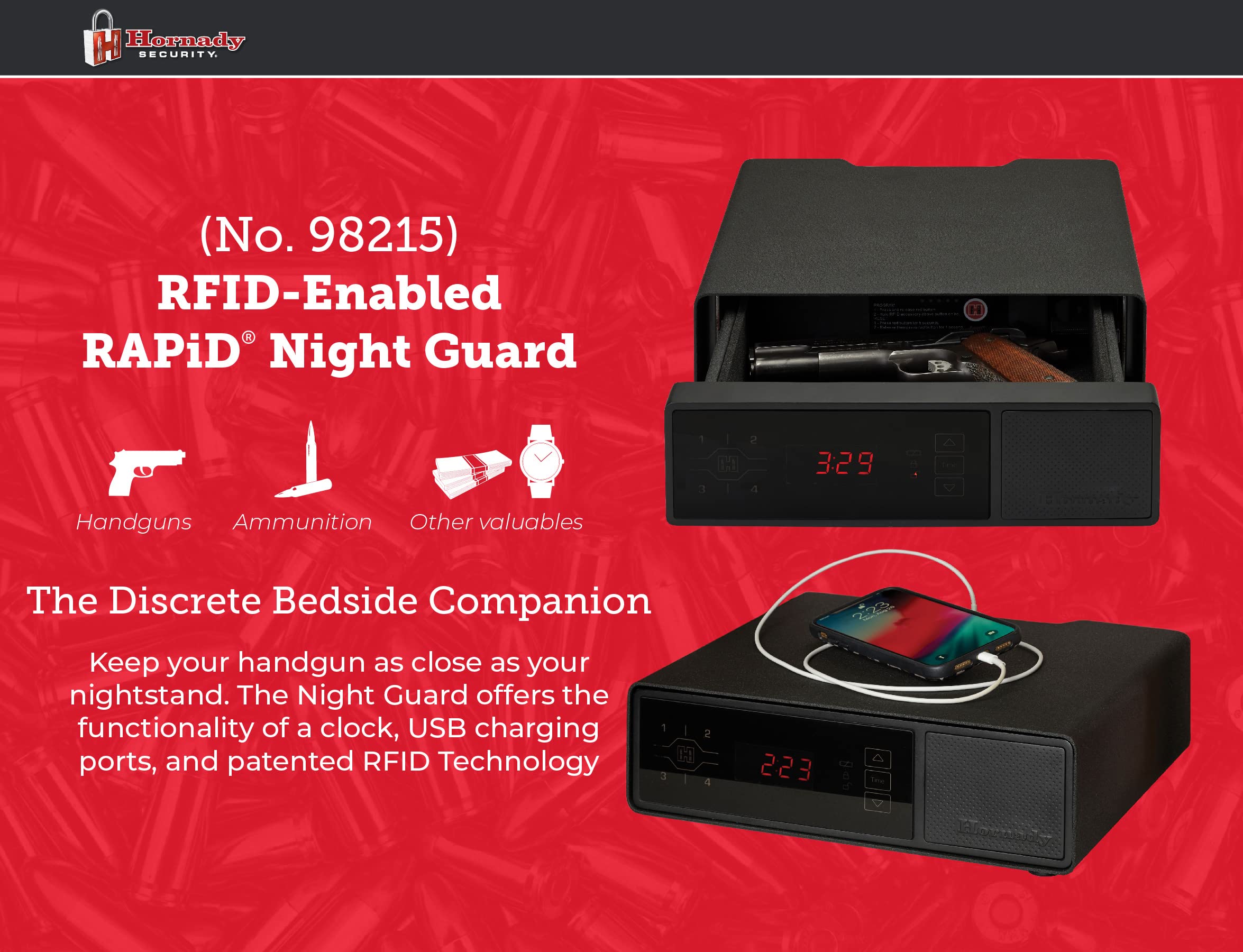 Snapklik.com : Hornady Rapid Safe Night Guard Nightstand Gun Safe