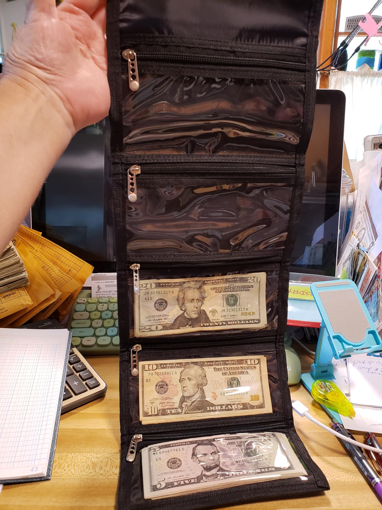 $3/mo - Finance Saving Money Organizer For Cash With 5 Zippers - Money ...