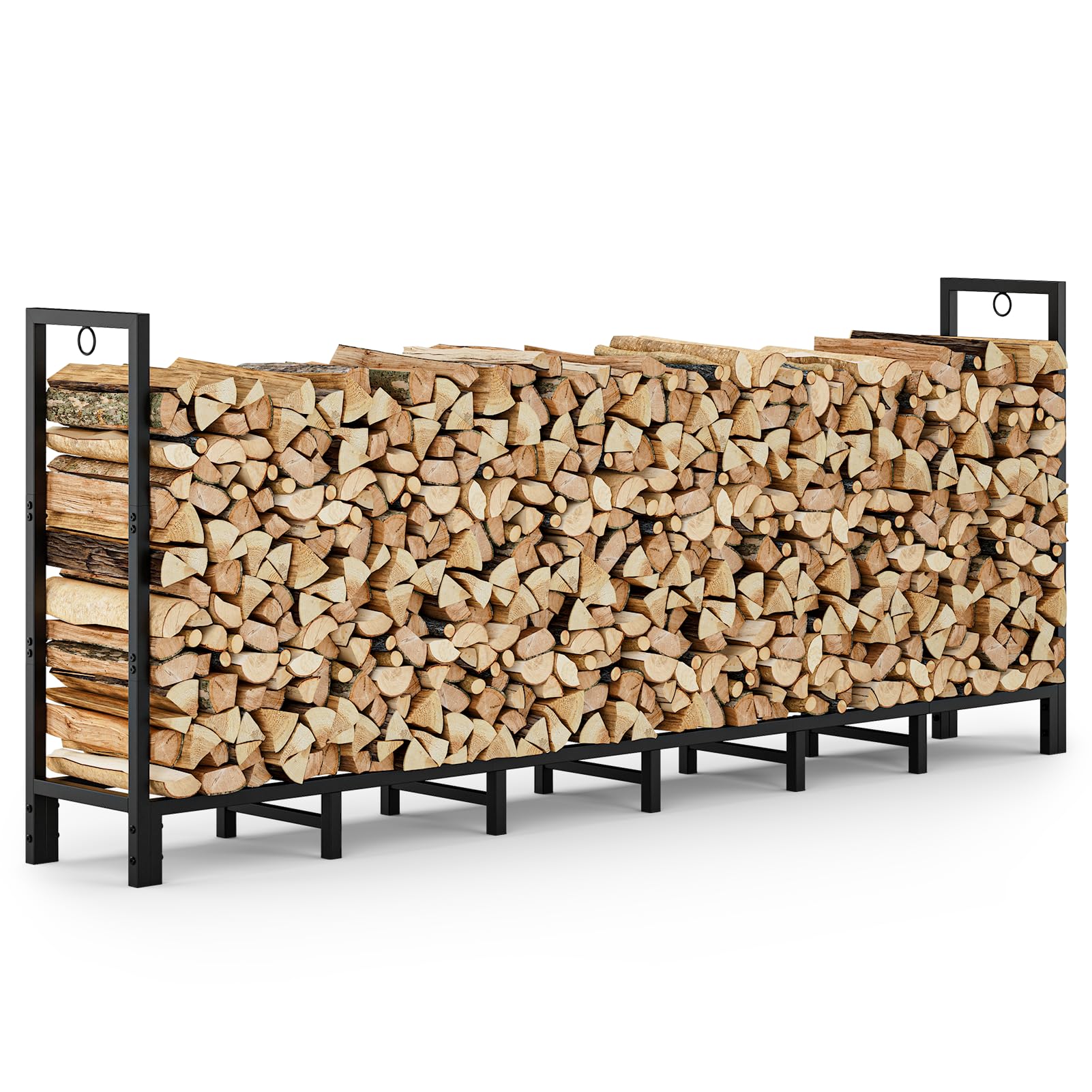 Amazon.com: GASPRO Firewood Rack Outdoor 8FT, Heavy Duty Firewood ...