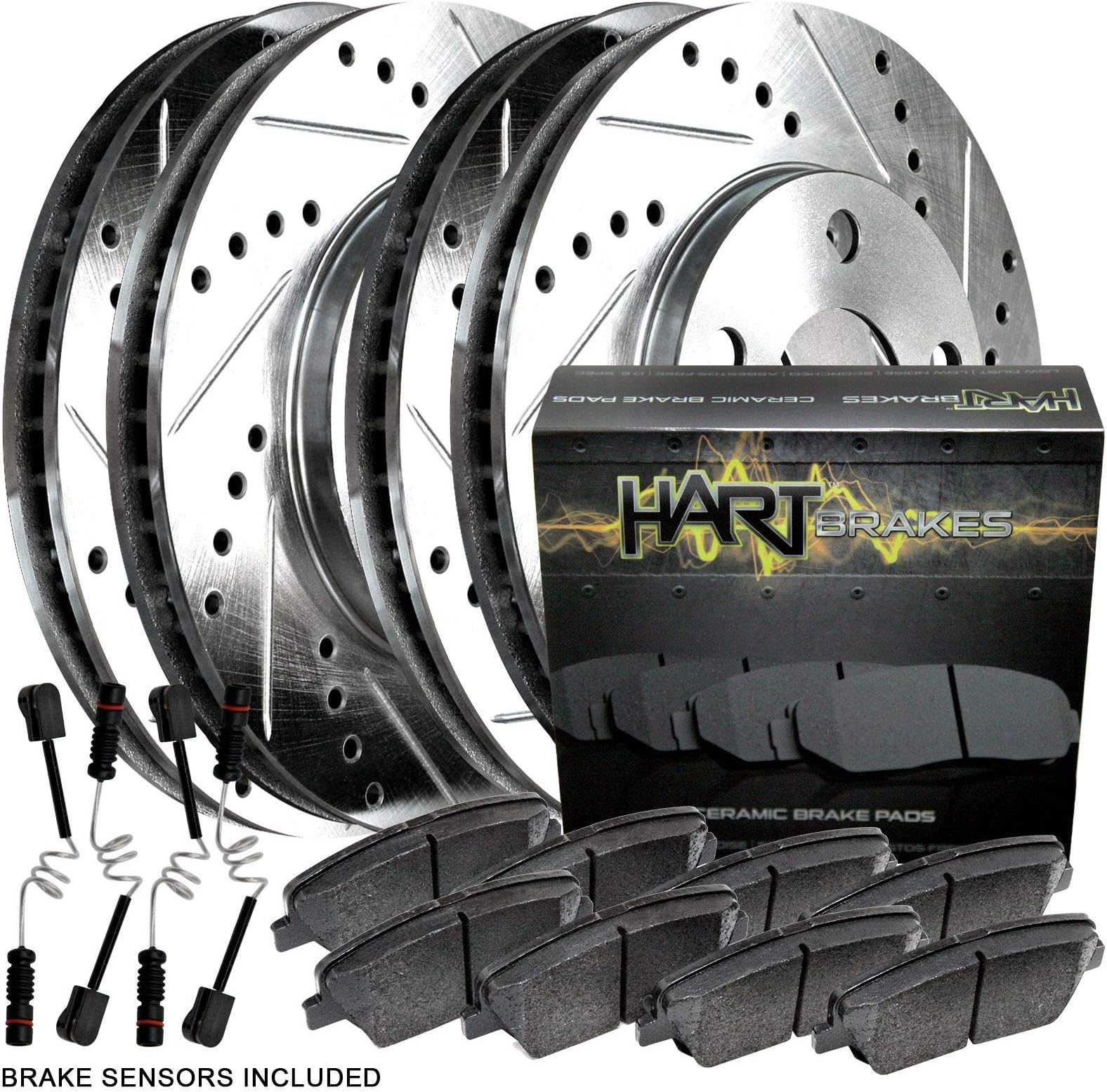Amazon.com: Hart Brakes Front Rear Brakes and Rotors Kit |Front Rear ...