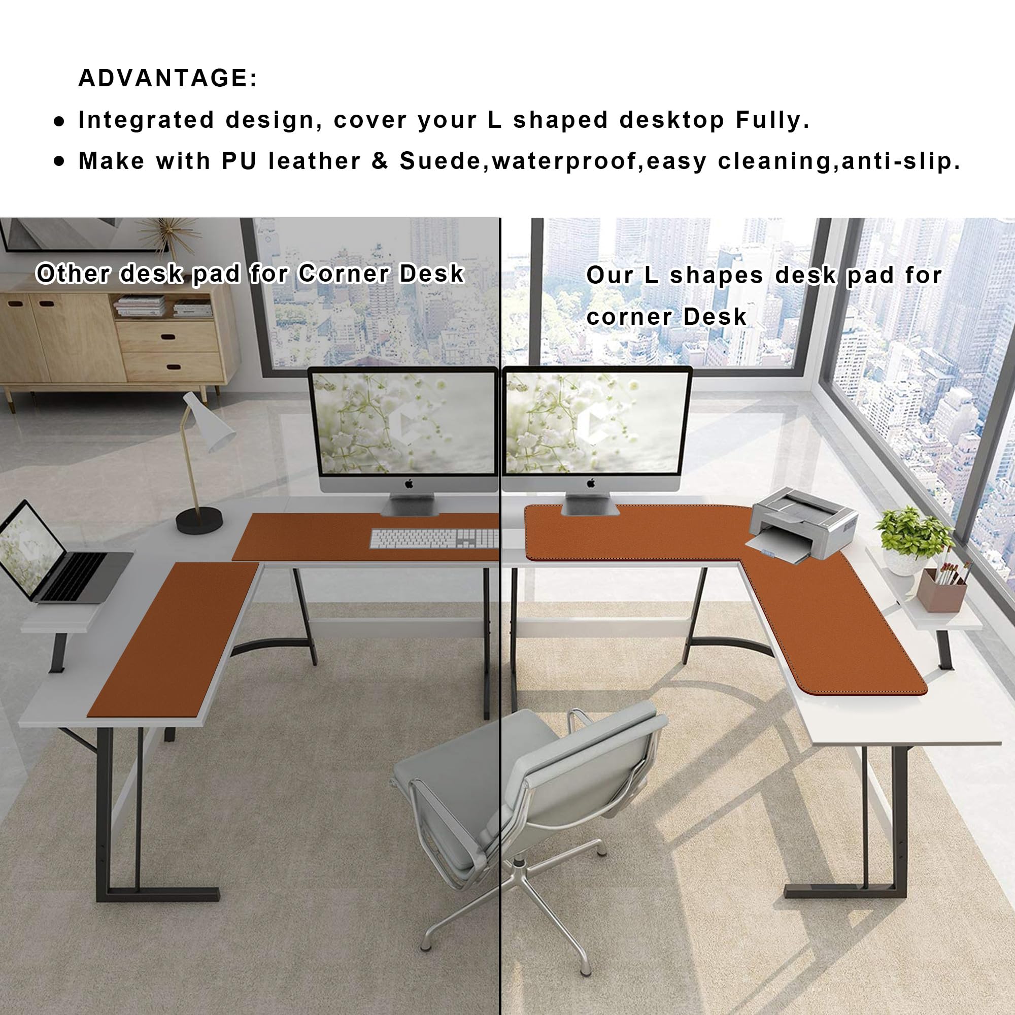 Snapklik.com : ZORESYN L Shaped Desk Mat 3937L X 1299W, Mouse Pad For ...