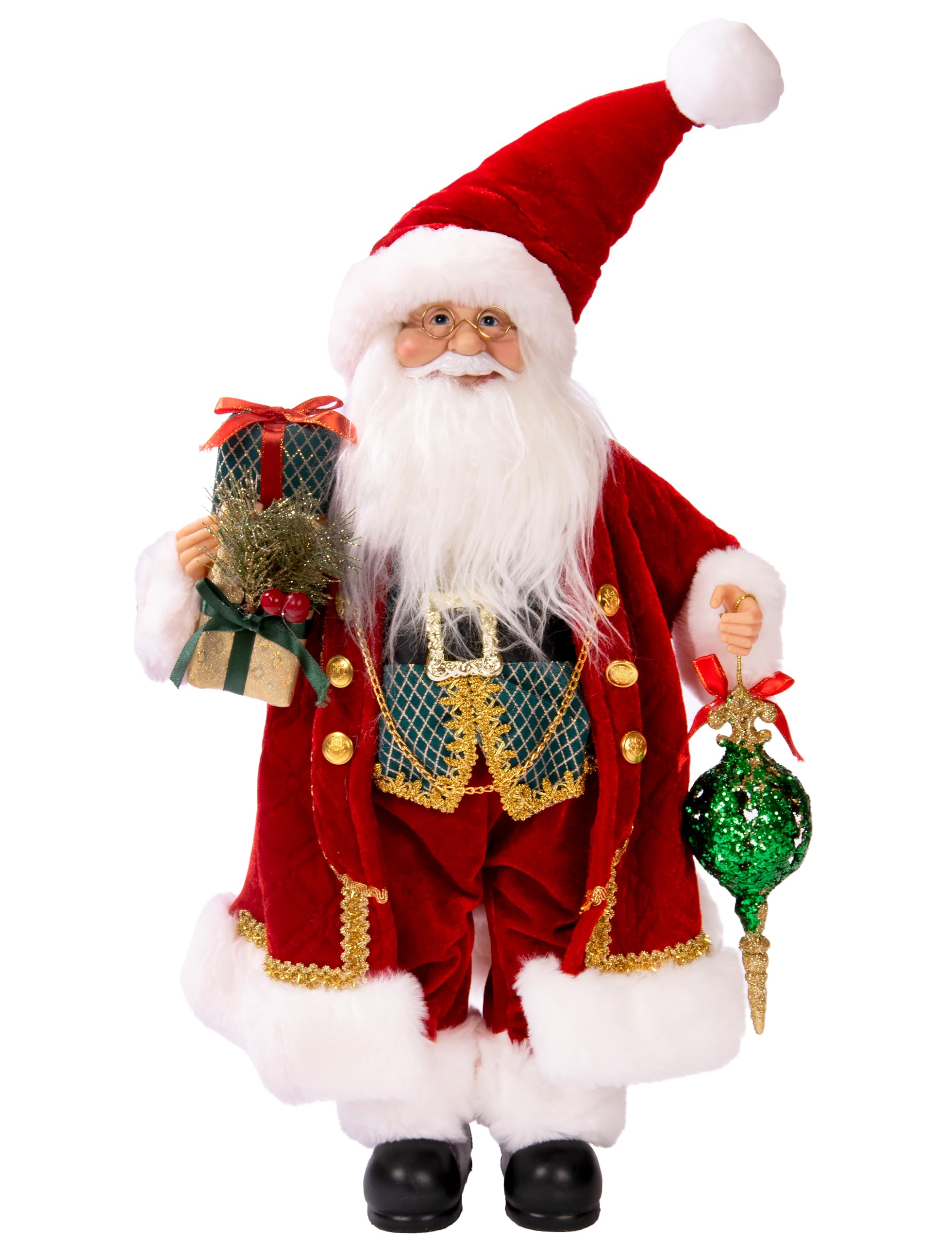 Amazon.com: Galashield 18” Standing Santa Claus Décor, Christmas Santa ...