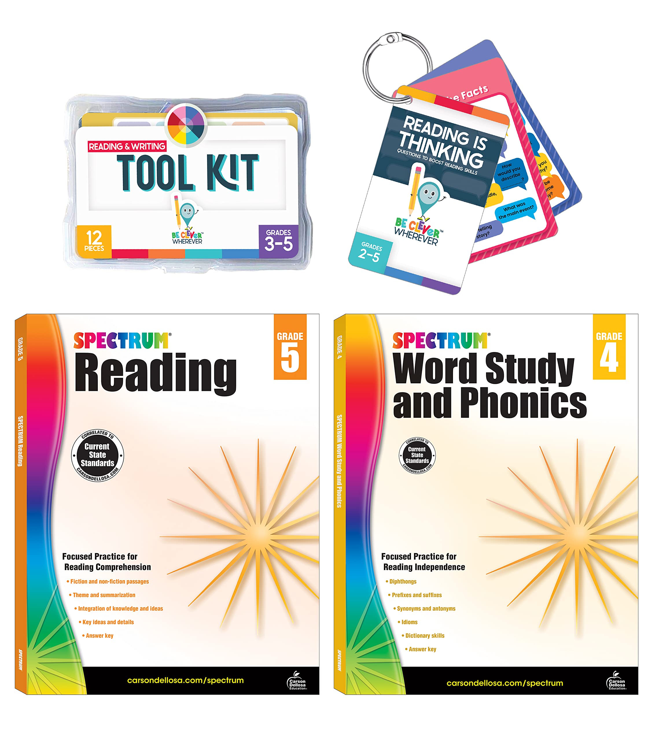 Amazon.com: Carson Dellosa 31pc 4th Grade Reading Bundle, Grade 4 Word ...