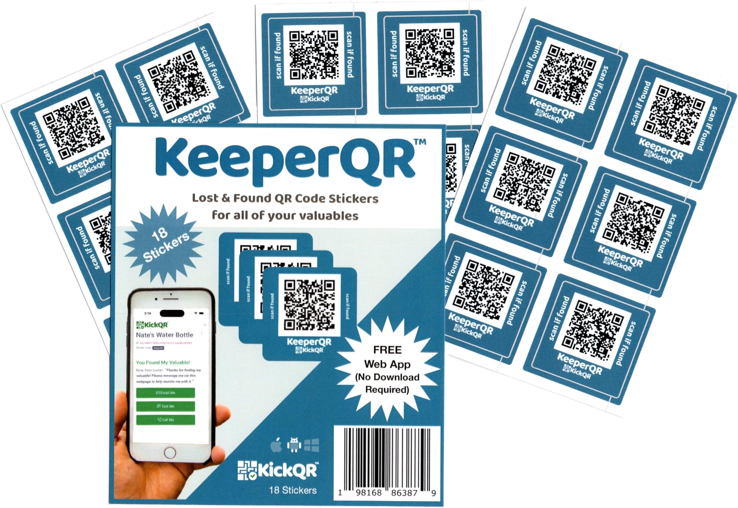 Amazon.com : Gems Lost & Found Labels - Prevent Lost Items - QR Code ...
