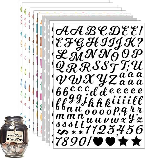 Amazon.com: 10 Sheet Cursive 1/2 Inch Letter Stickers, 1180Pcs 0.5 ...