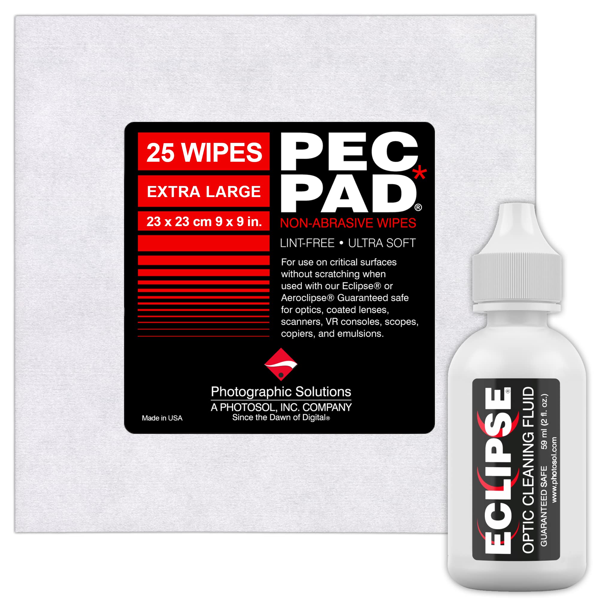 Amazon.com: PEC-PAD (Extra Large) Lint Free Wipes and Eclipse Optic ...