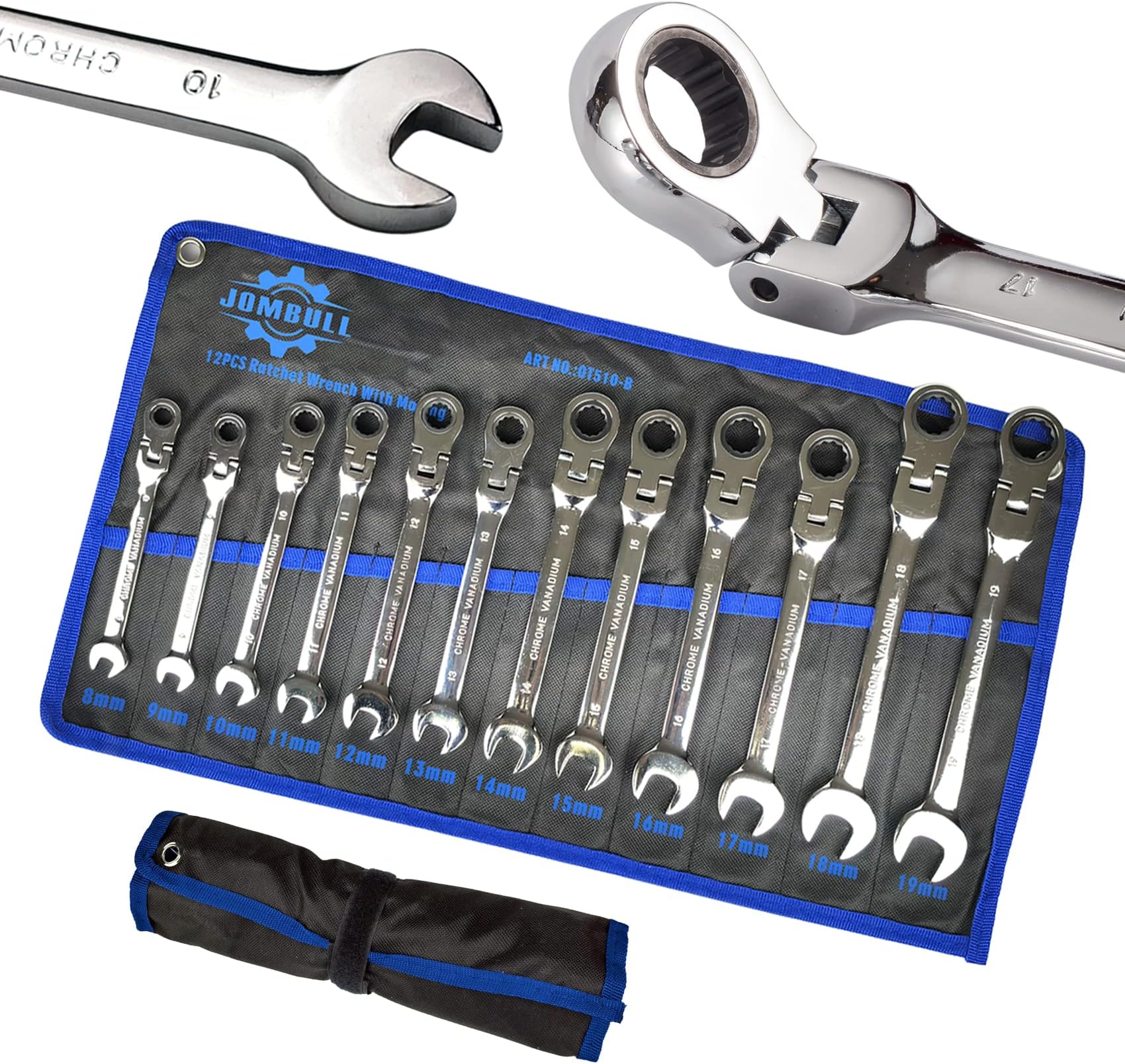 14 Pieces Wrench Set, Fix-Head Ratcheting Combination Set, Metric 6 ...
