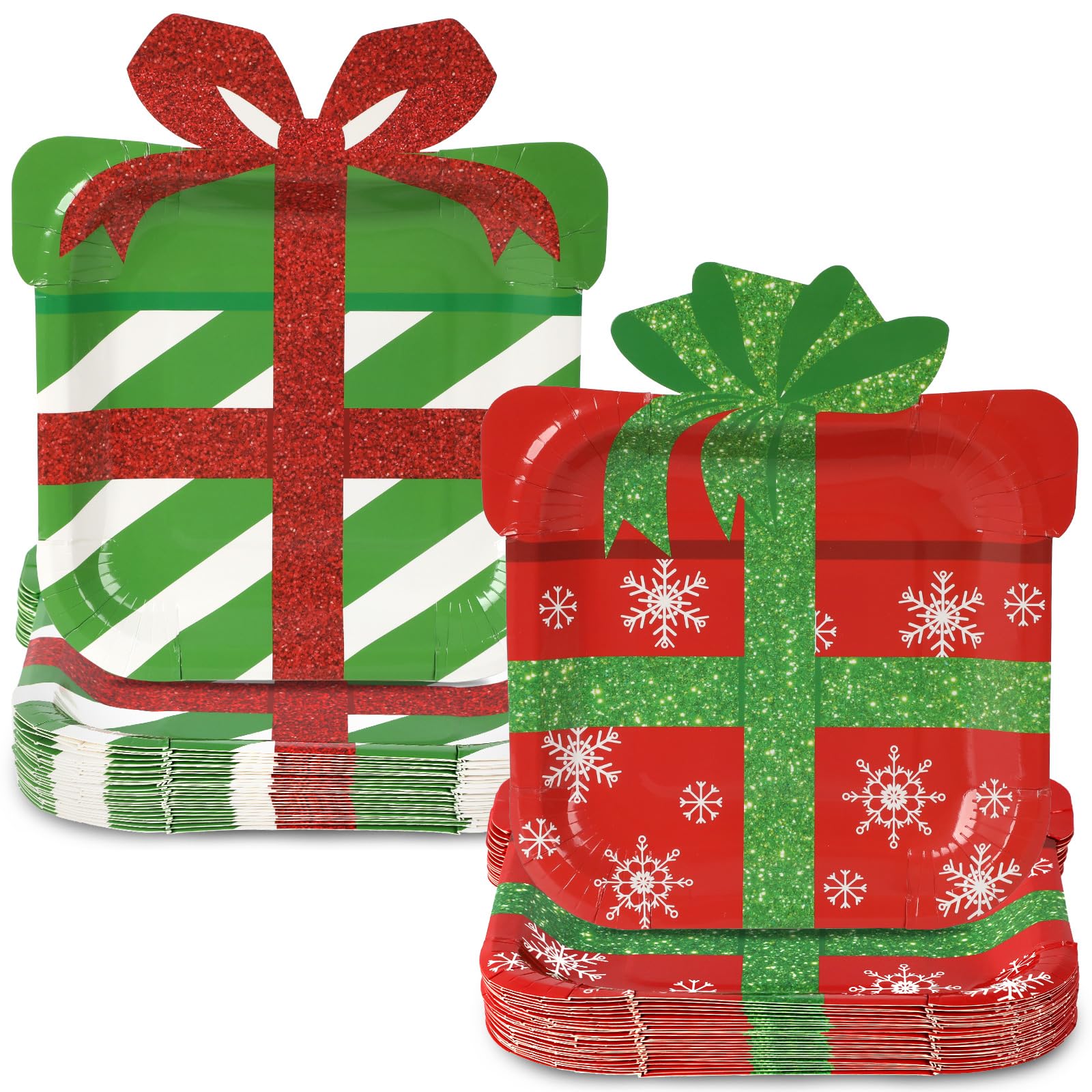 Amazon.com: 50 Count Christmas Paper Plates Heavy Duty Holiday ...