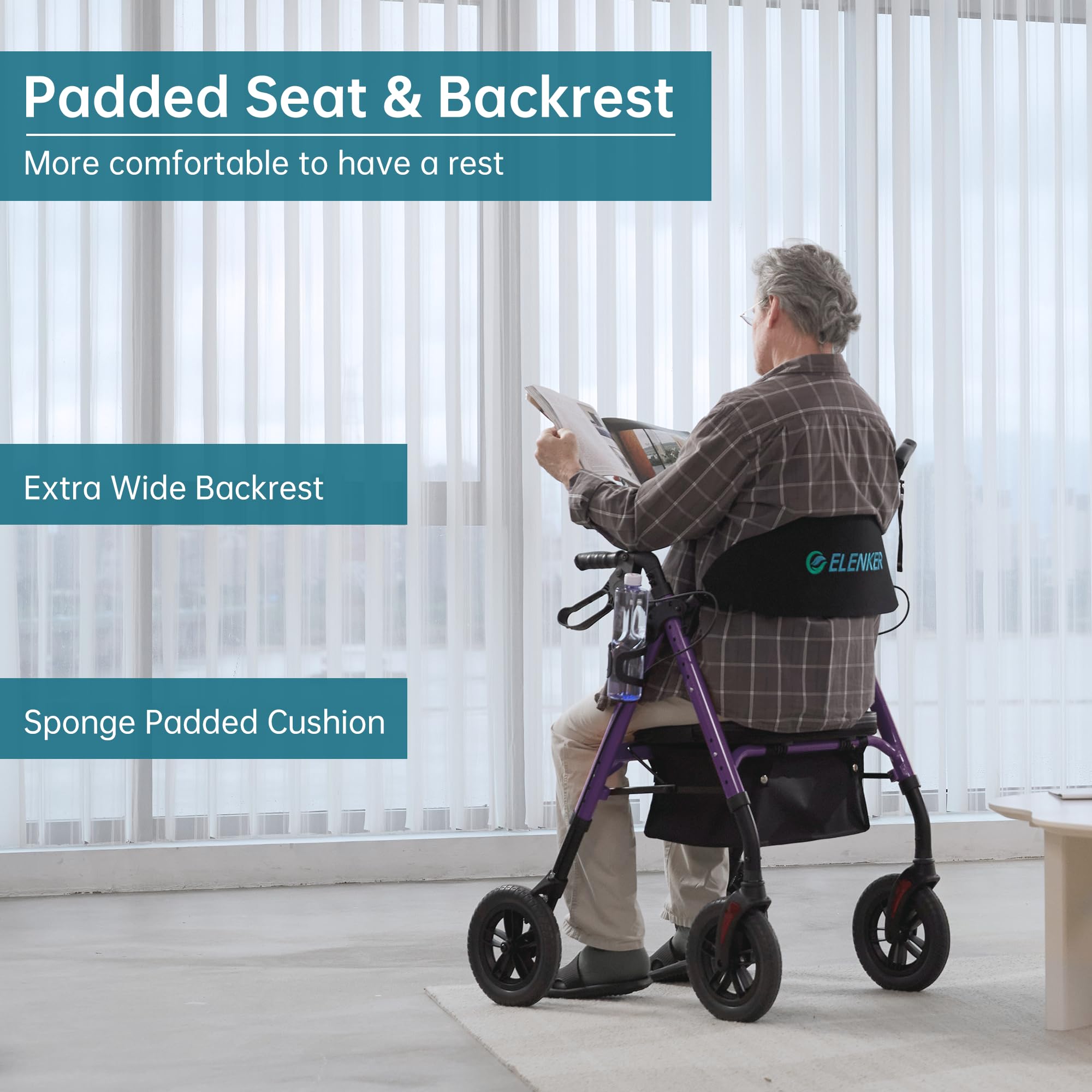 Snapklik.com : ELENKER All-Terrain Rollator Walker