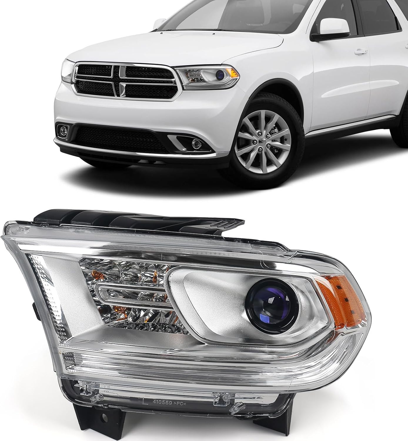Amazon.com: FIONE Halogen Headlight Assembly Compatible With Dodge ...