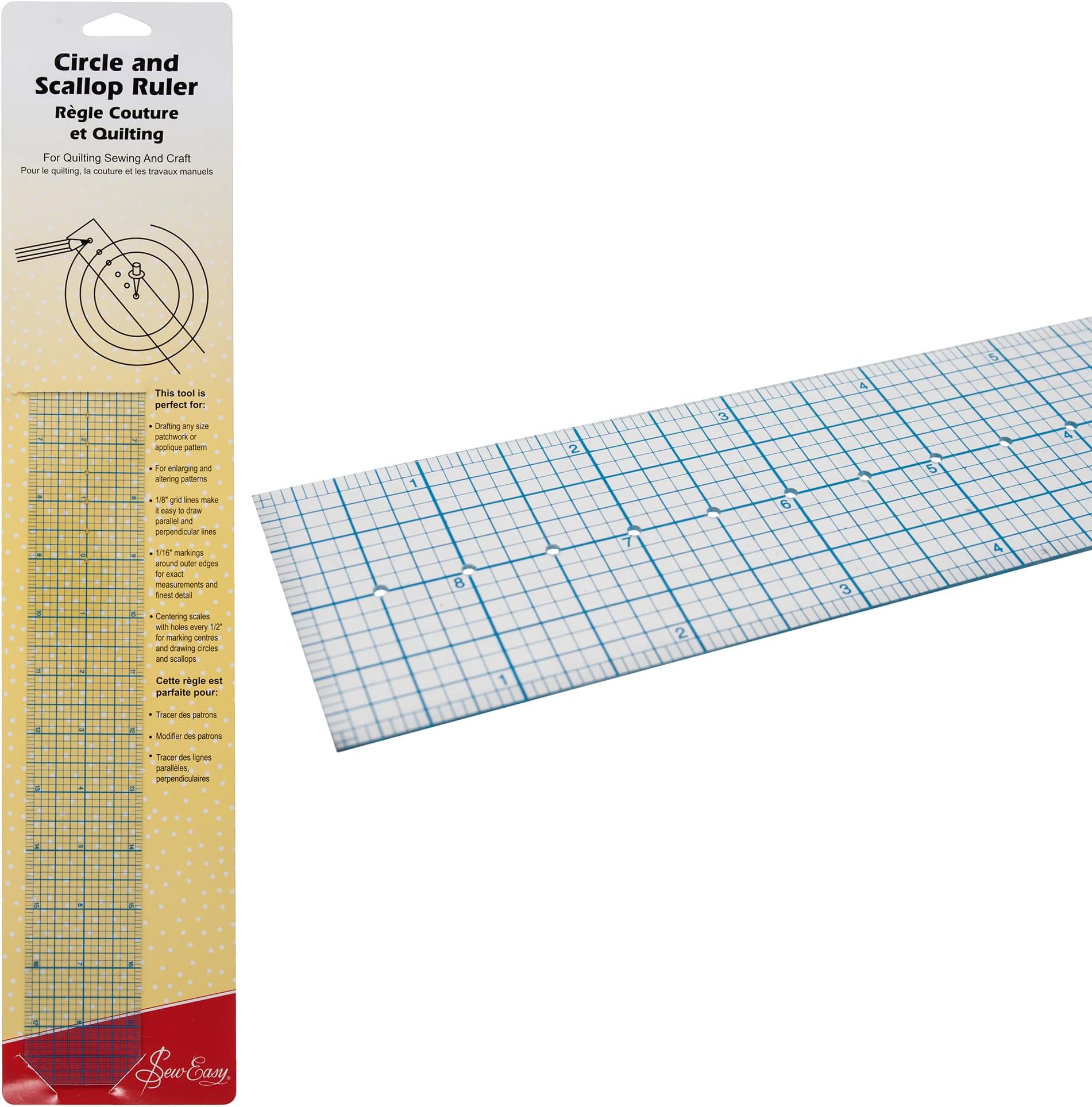 Amazon.com: Creative Grids Quilt Ruler 8-1/2in x 18-1/2in - CGR818