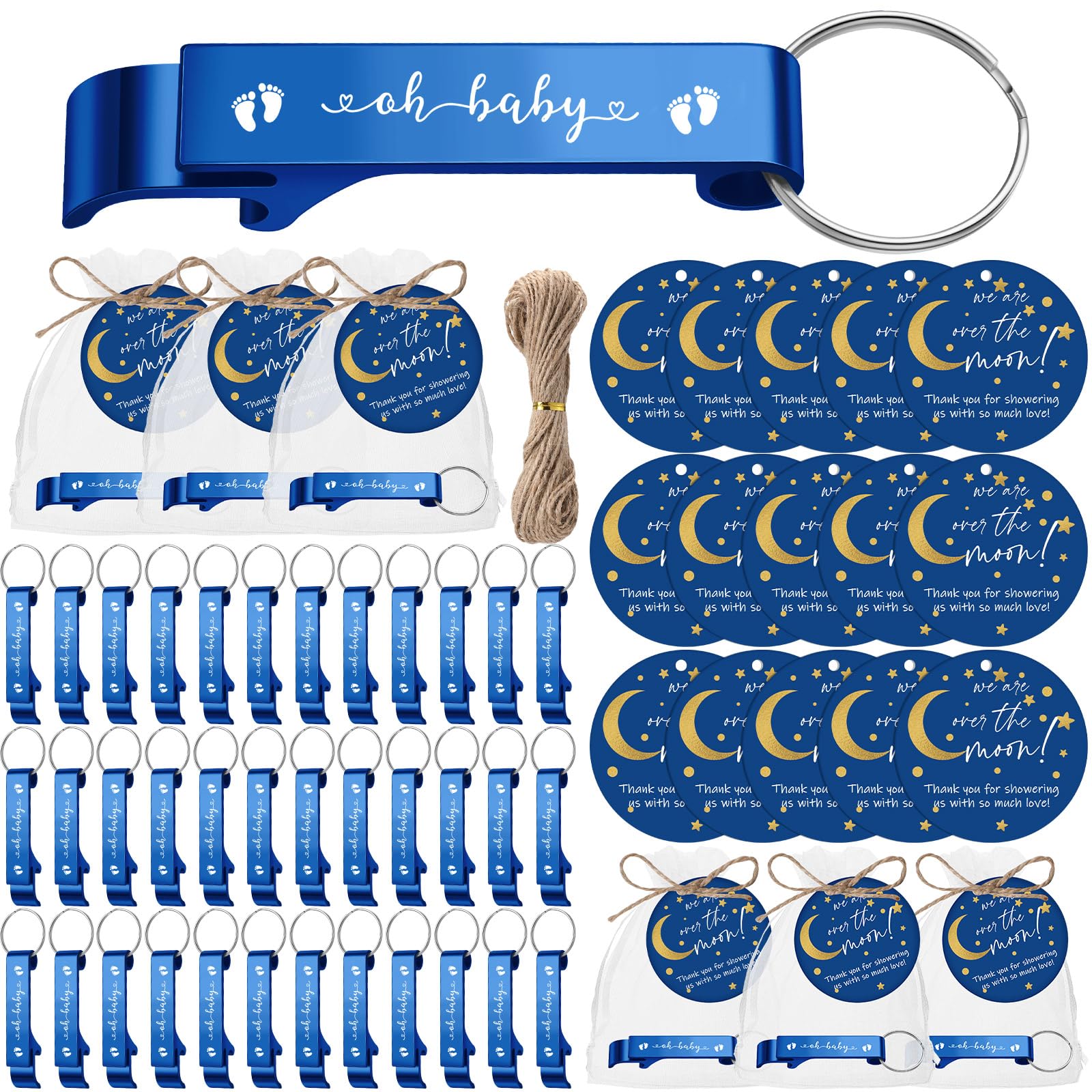 Amazon.com: Ecation 50 Set over the Moon Baby Shower Favors for Guests ...