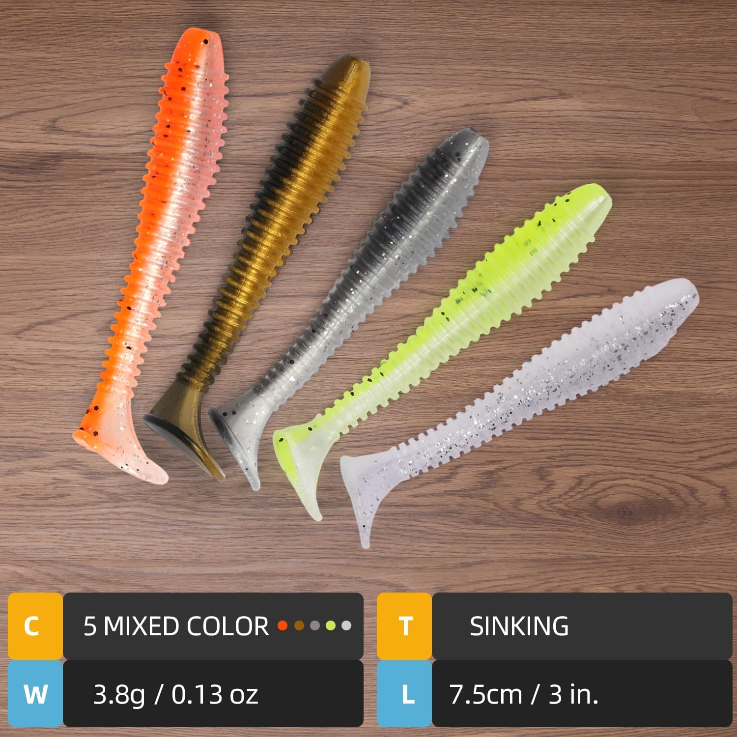 Ant Bait Texas Rig Fishing Kit - 10 Ready-to-Fish Rigs With Swimbaits ...
