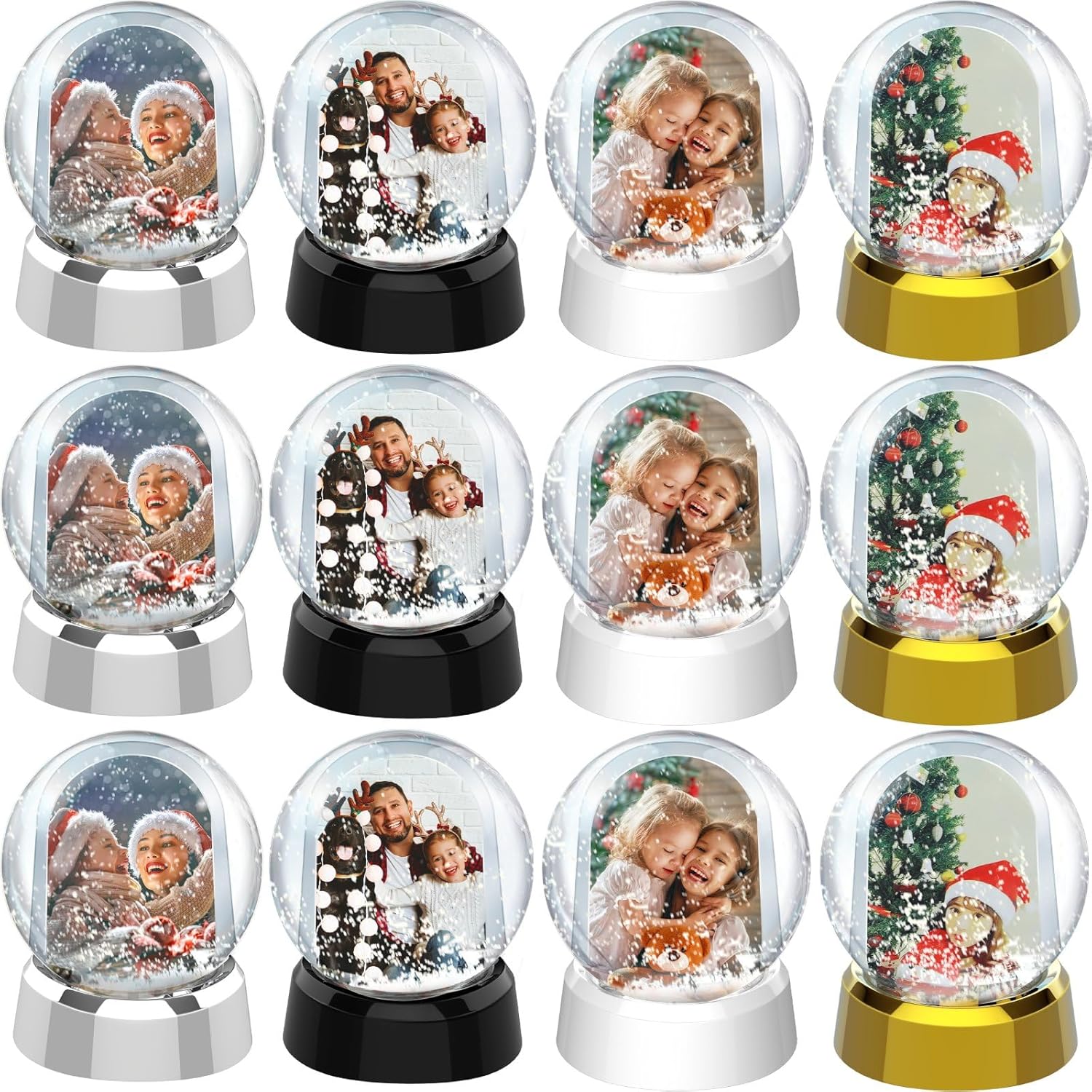Amazon.com: 12 Pack Christmas Photo Snow Globe DIY Liquid Photo Frame ...