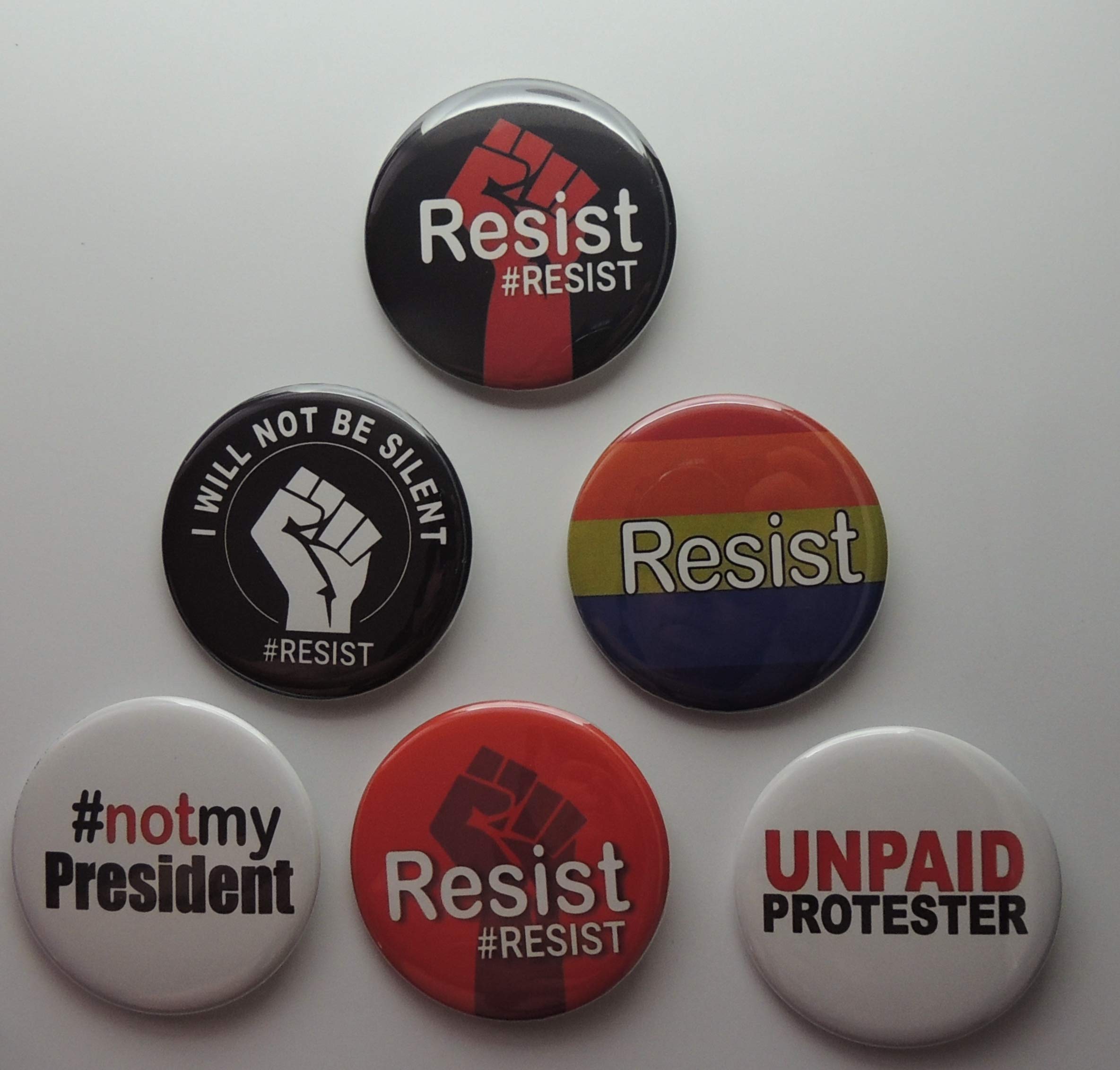 Amazon.com: Resist Anti Trump Buttons - Set of 6 That Measure 2.25"