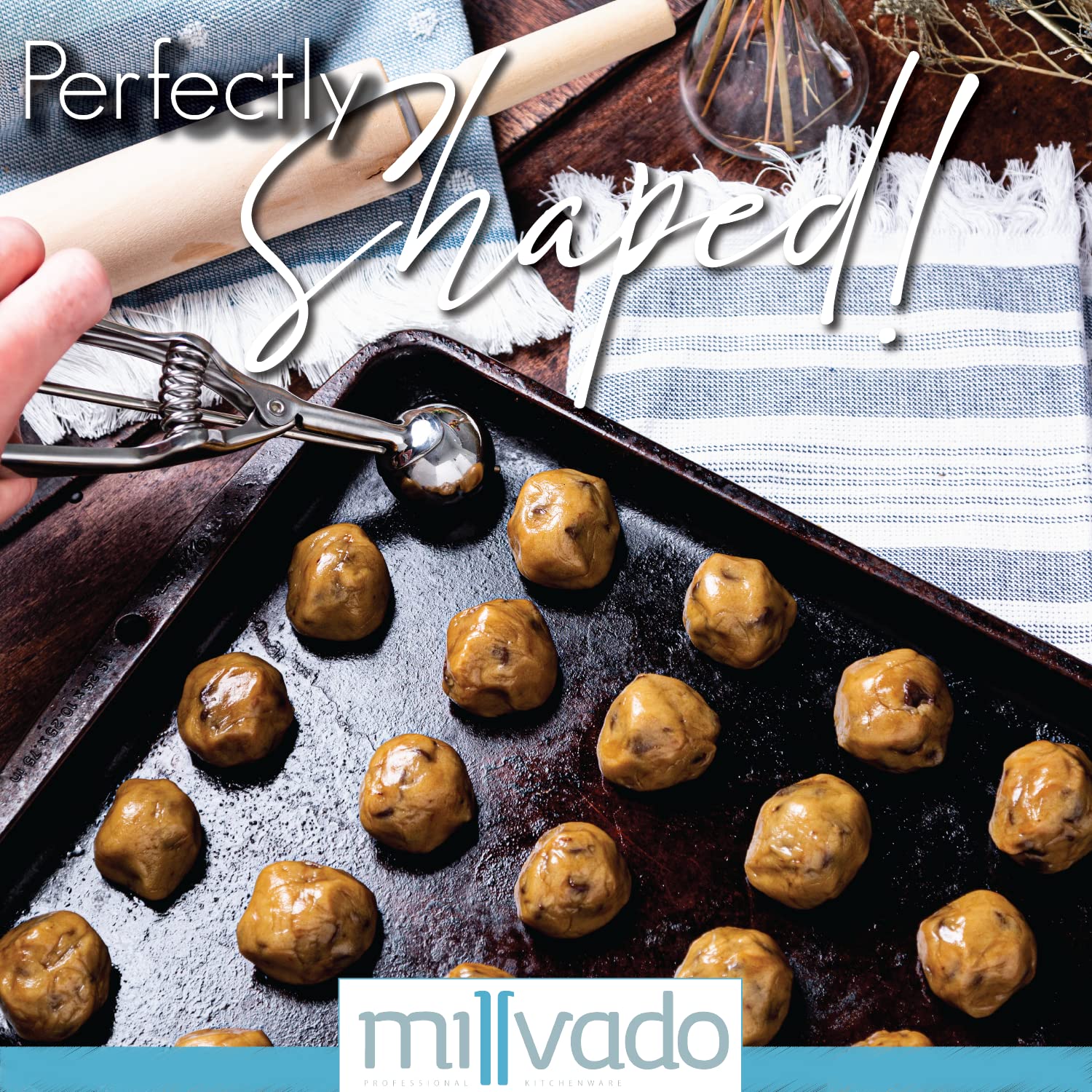 Snapklik.com : Millvado Stainless Steel Ice Cream And Cookie Scoop ...