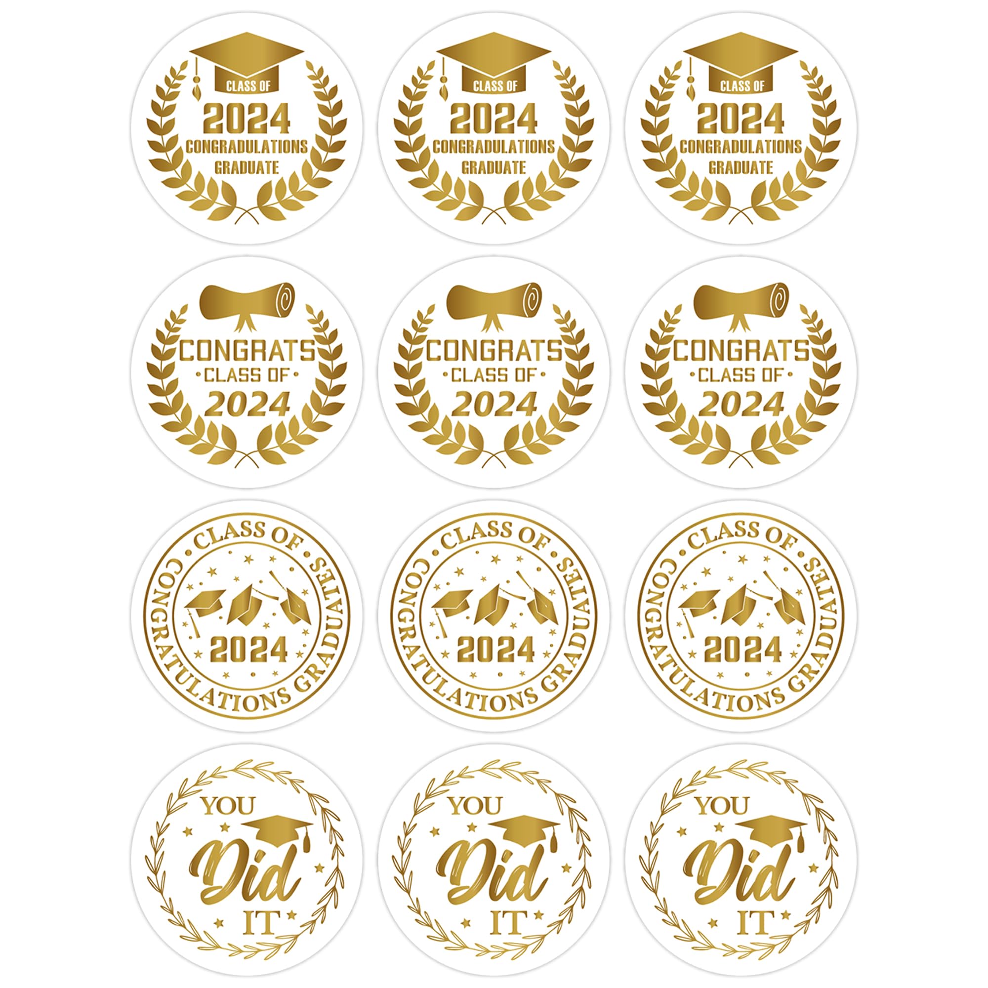 Amazon.com: Lucleag 360PCS Golden Graduation Envelope Seals Stickers ...