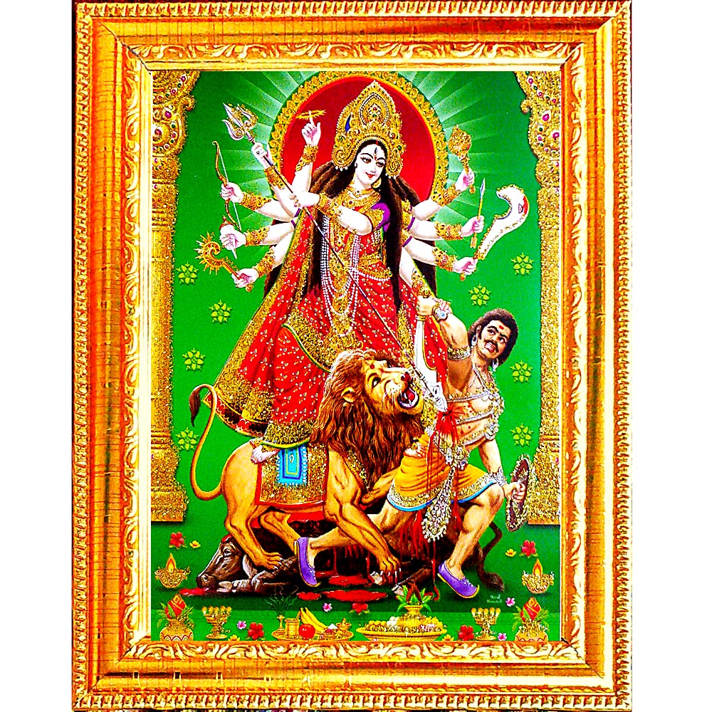 Buy Suninow Durga MATA Photo Frame | God Goddess Religious Framed ...