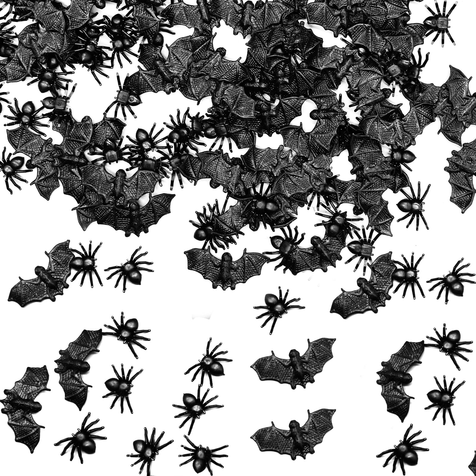 Amazon.com: CANIPHA 200Pcs Mini Spiders Bats Halloween Decorations ...