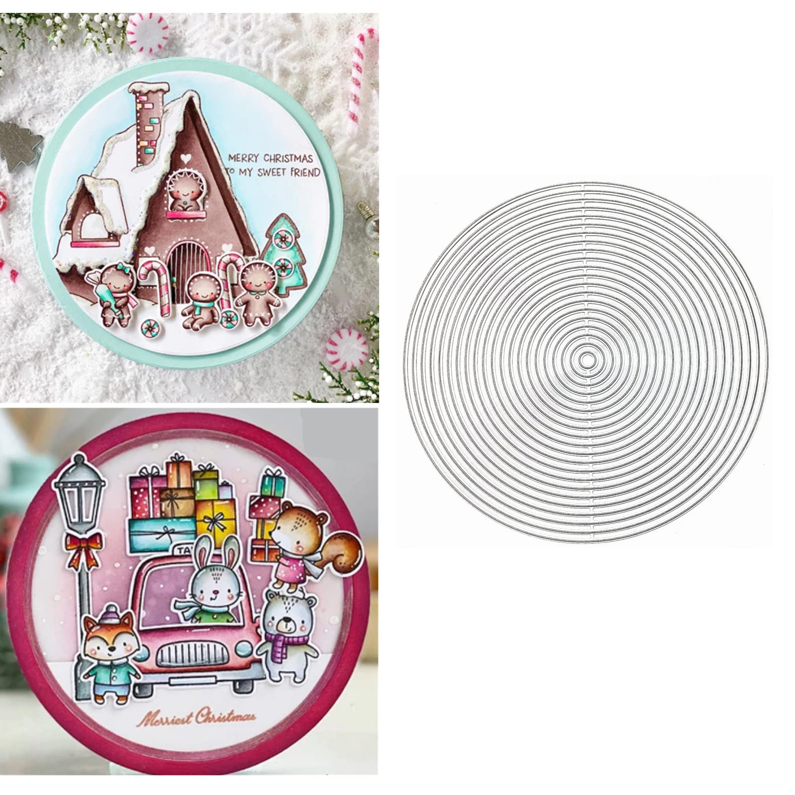 Amazon.com: 21pcs/Set Nesting Round Frame Metal Die Cuts, Nesting ...