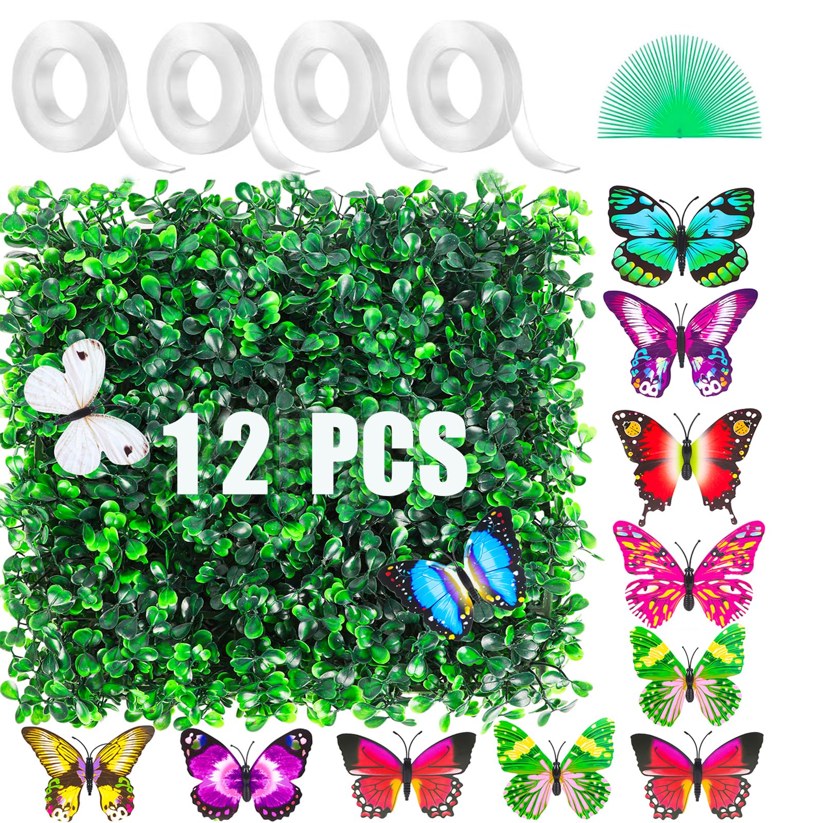 Amazon.com : SunnySmil 12Pieces 10” X10” Artificial Grass Wall Panels ...